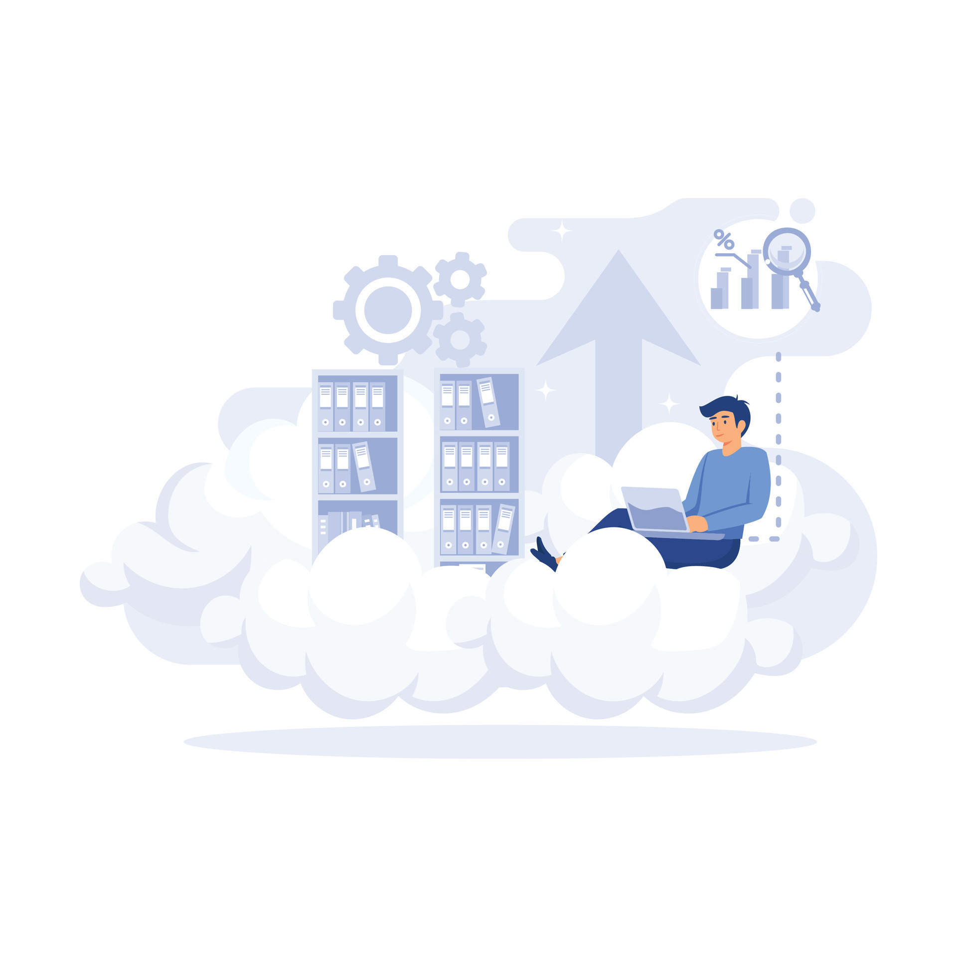 Big Data And Cloud Computing Actionable Data Concept Flat Modern Vector Illustration 25340734