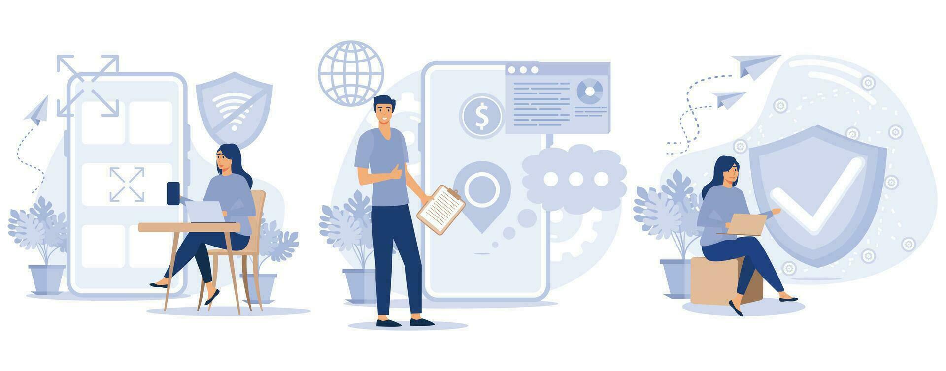 Mobile App Development Concept Progressive Web App Rich Internet And Decentralized