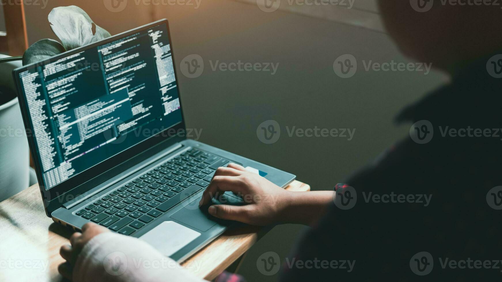 Programmer Writes Coding Digital World Technology Visualize Programming And Analysts Worker