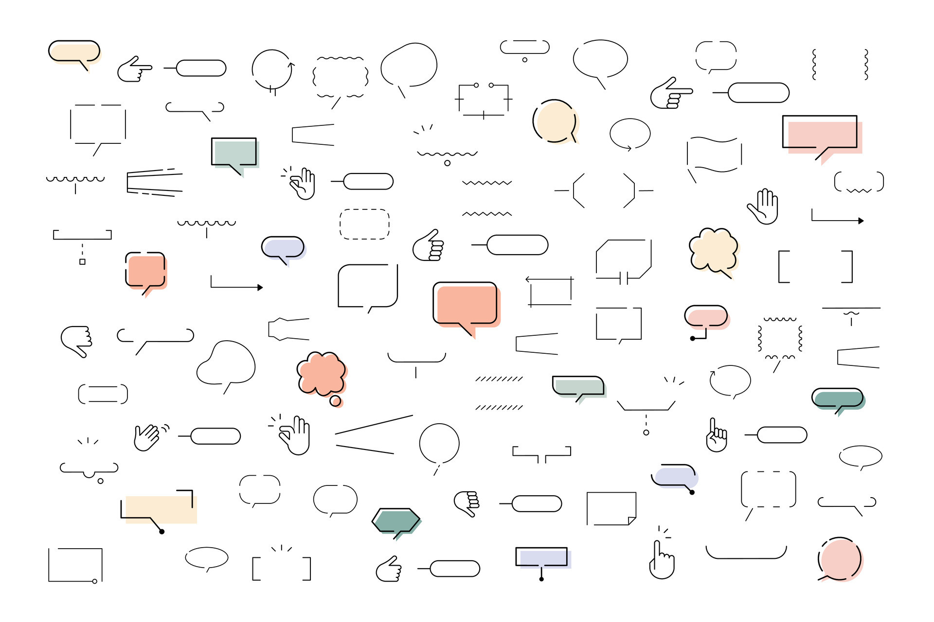 Set of bubble text and highlight element 25345642 Vector Art at Vecteezy Set of bubble text and highlight element 25345642 Vector Art at Vecteezy