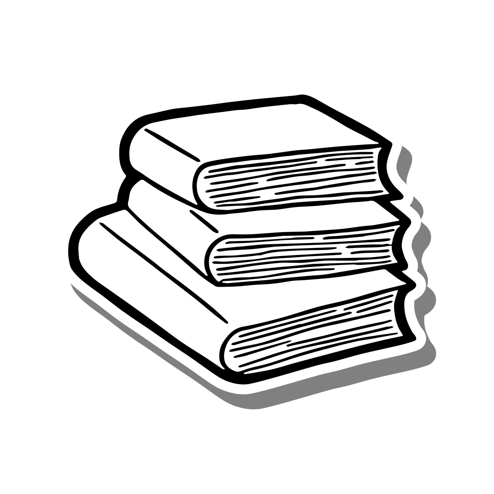 Doodle cartoon stacked books. Hand drawn black line. Vector illustration. 25348818 Vector Art at ...