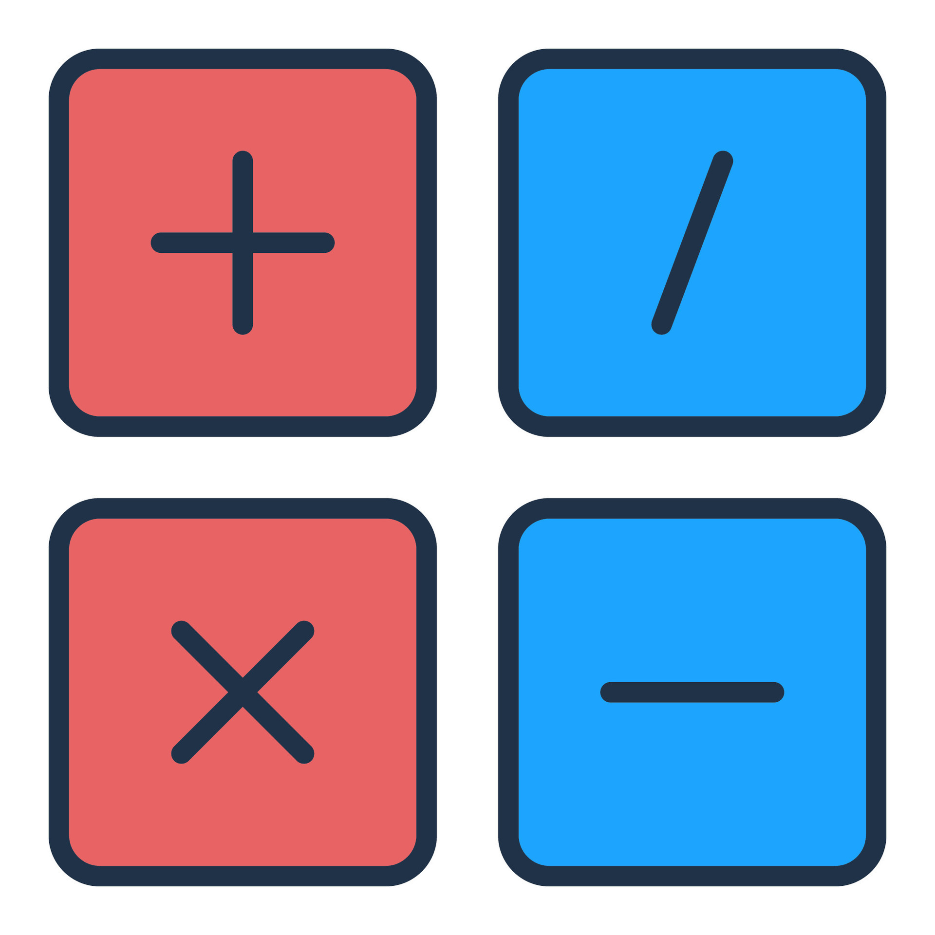 Basic Math Symbols vector Mathematics concept colored icon 25350077 ...