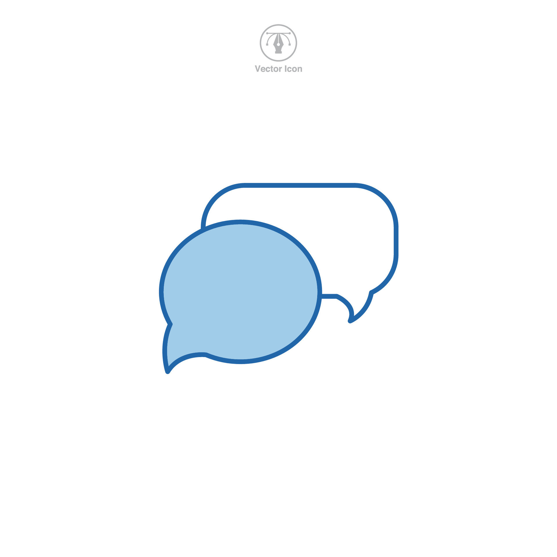 A vector illustration of a speech bubble icon, symbolizing communication, dialogue, or ...