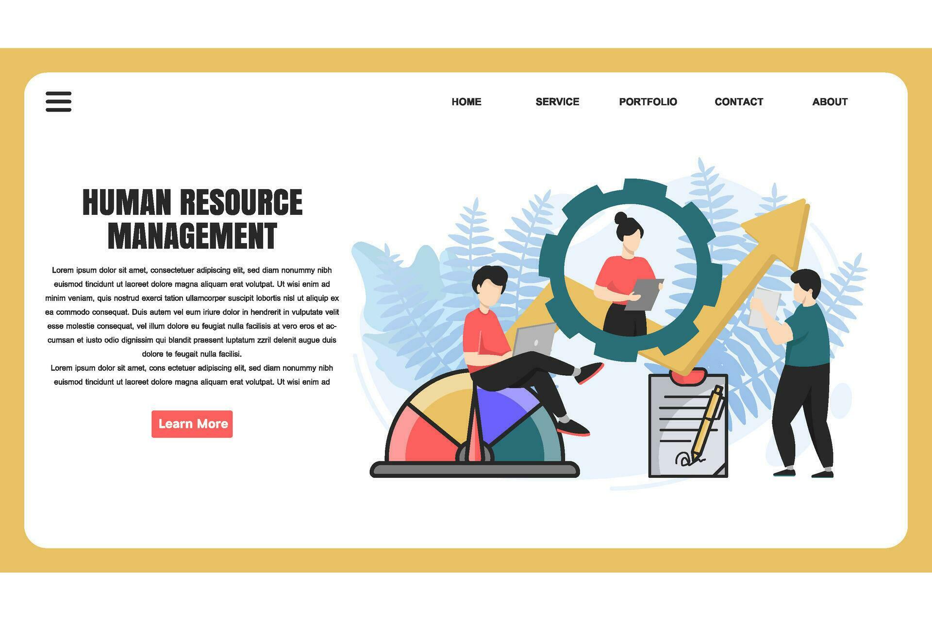 flat design concept Human Resource Management for website and landing ...