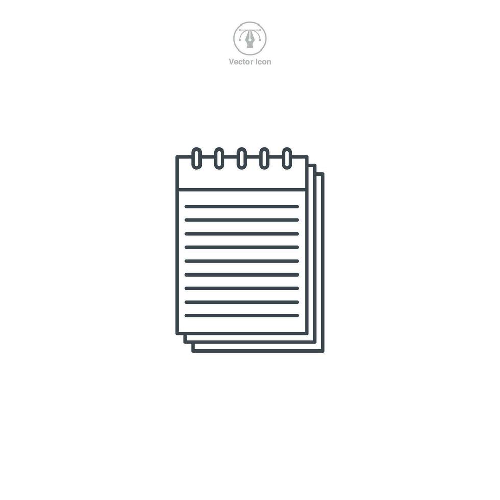 Notepad icon, A clean and practical vector illustration of a notepad ...