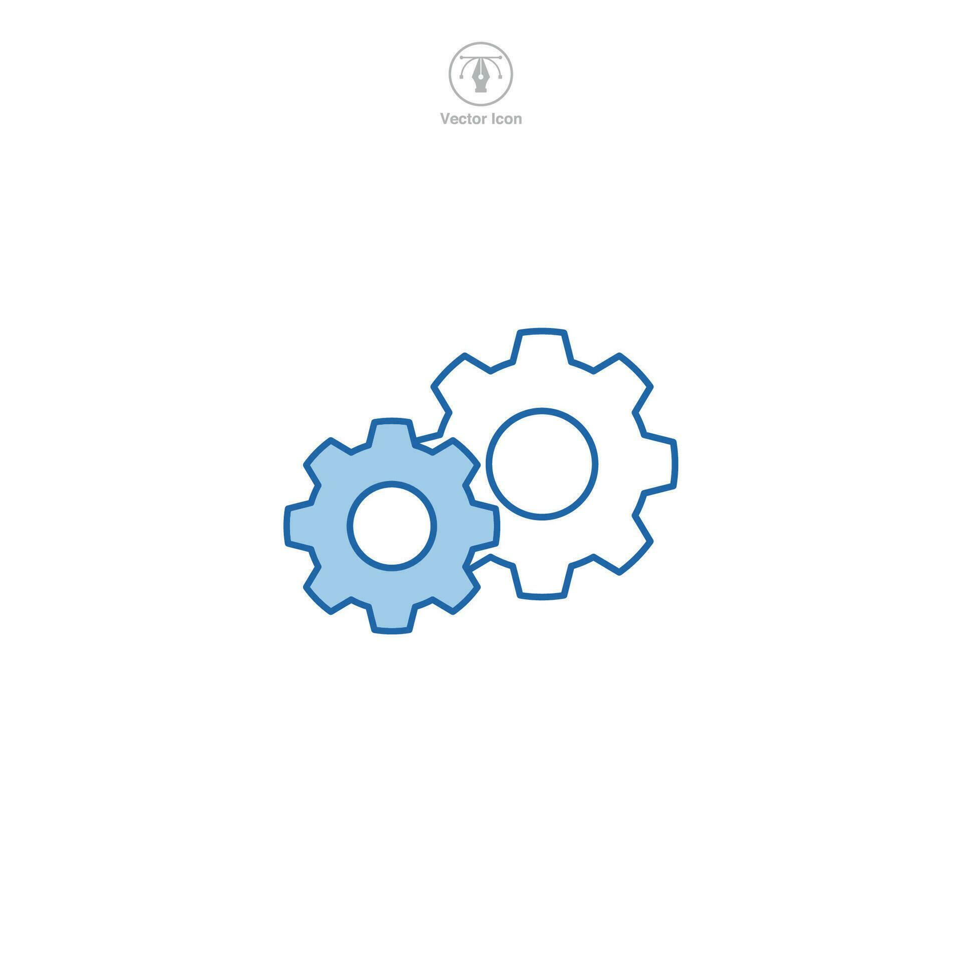 Gear icon. A sleek and mechanical vector illustration of a gear ...