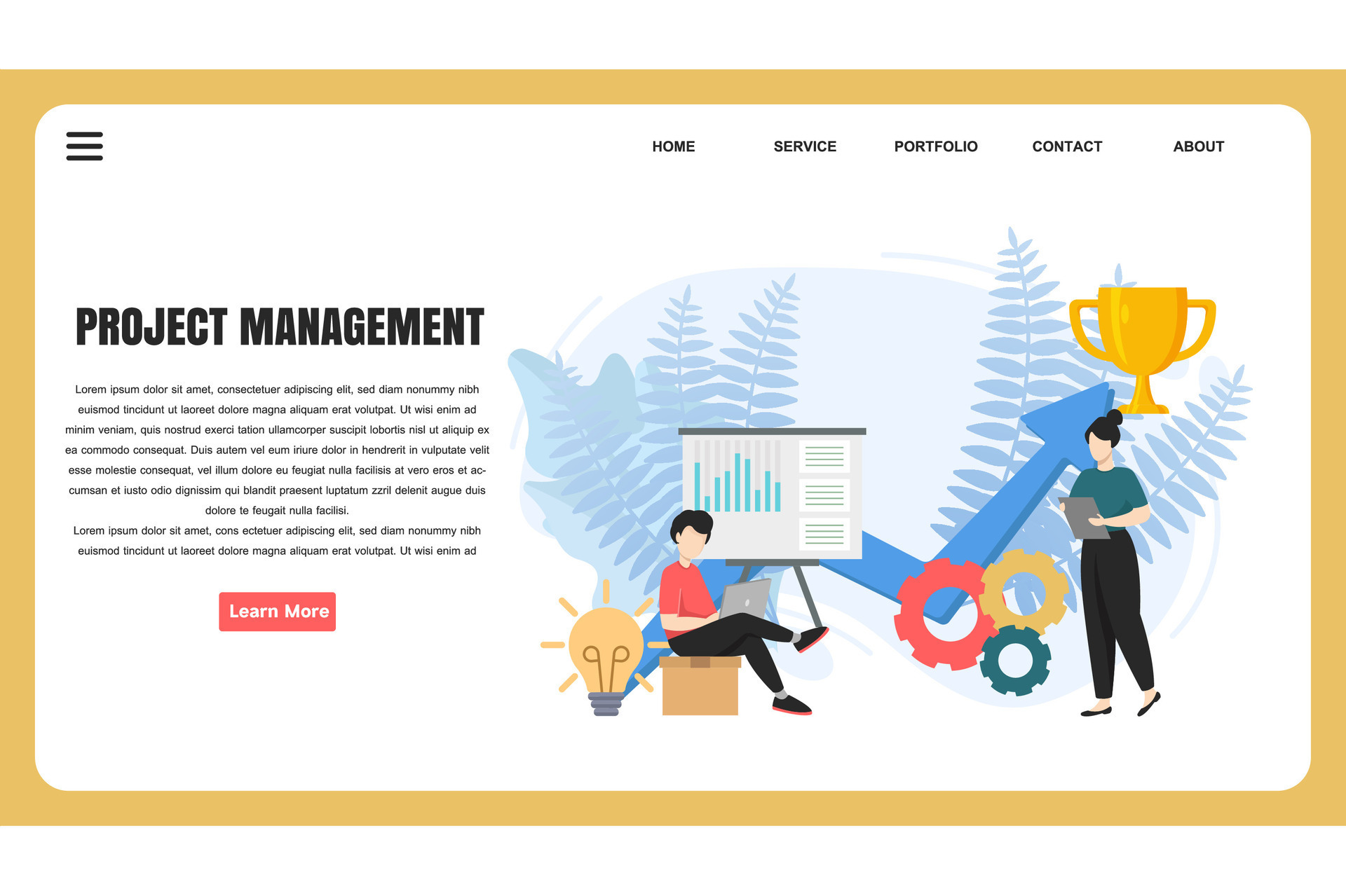 flat design concept Project Management for website and landing page ...