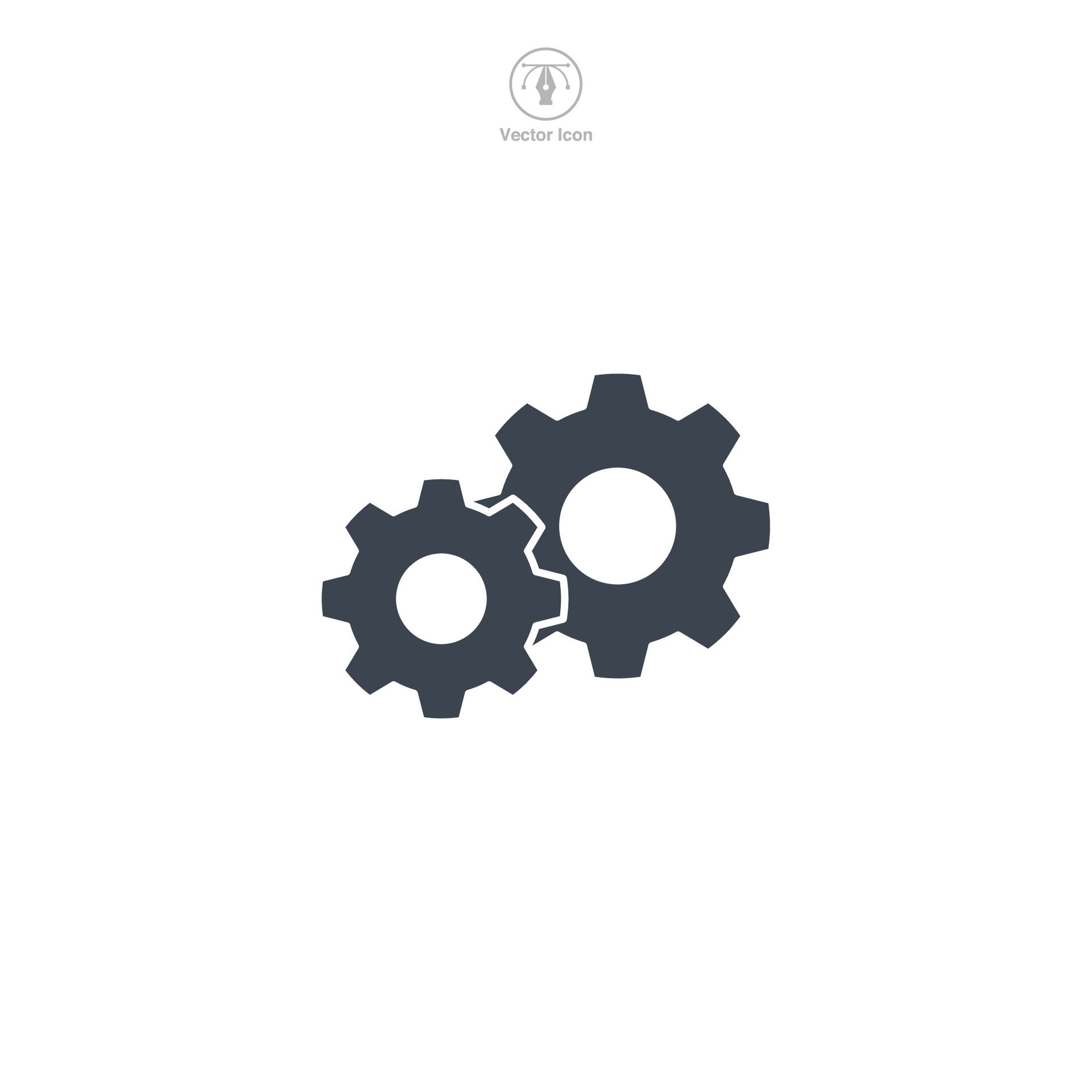 Gear icon. A sleek and mechanical vector illustration of a gear ...