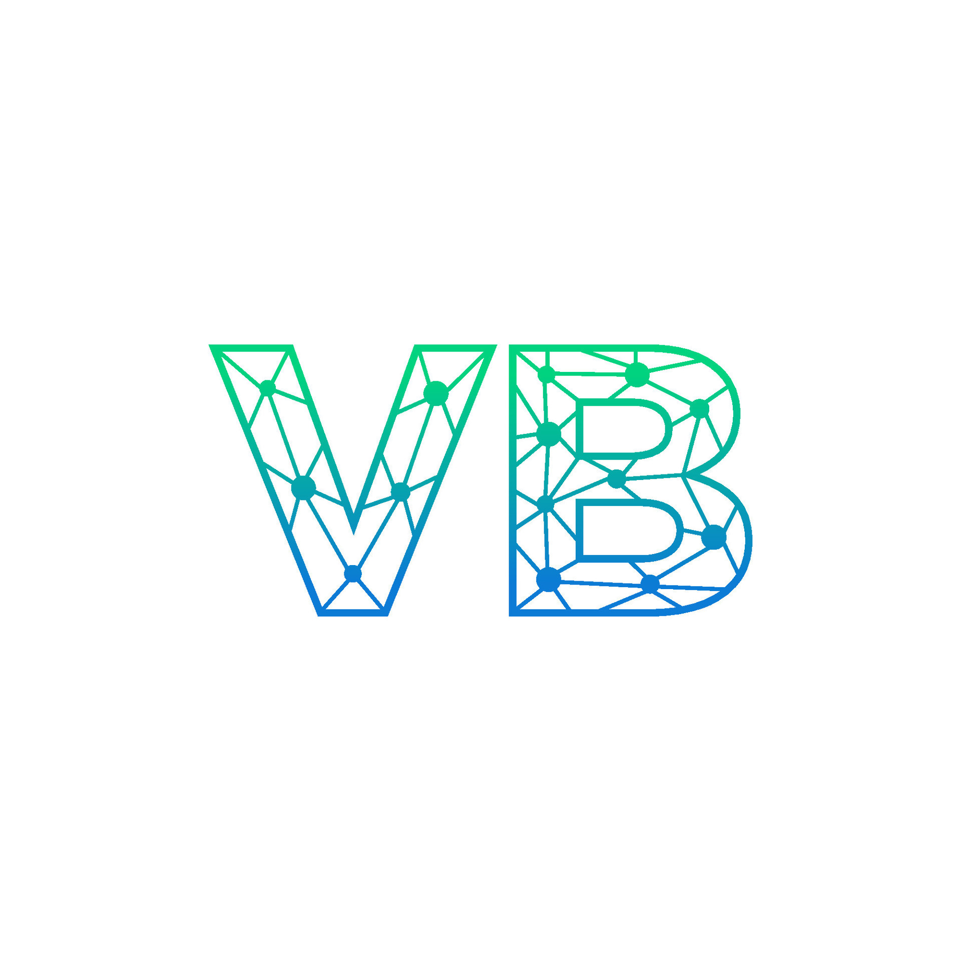Abstract letter VB logo design with line dot connection for technology ...