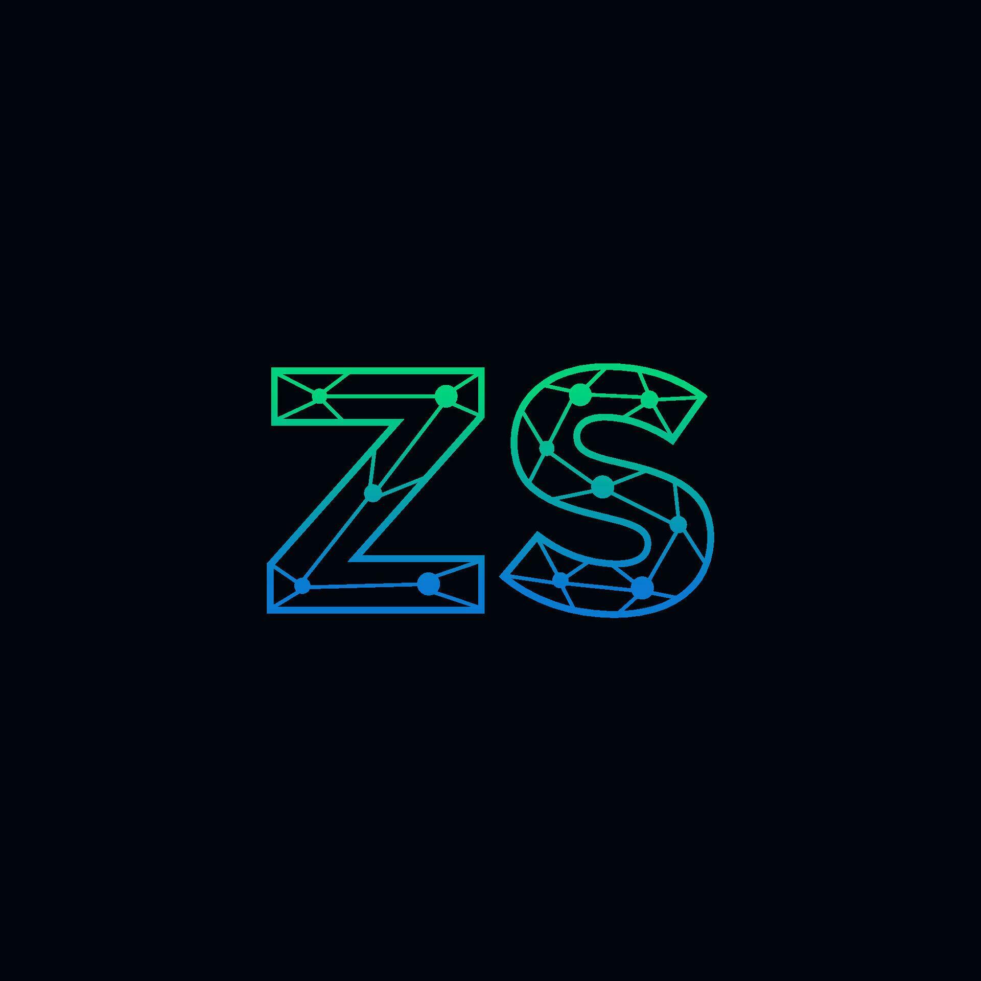 Abstract letter ZS logo design with line dot connection for technology and digital business ...