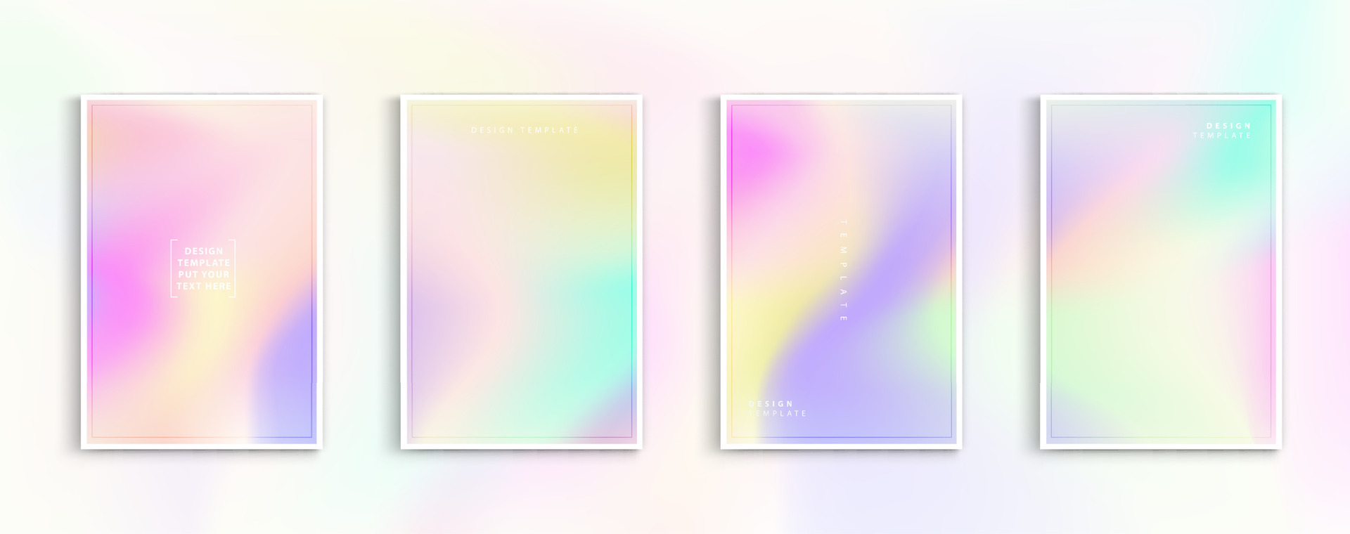 Set holographic gradient pastel modern rainbow background. yellow, pink ...