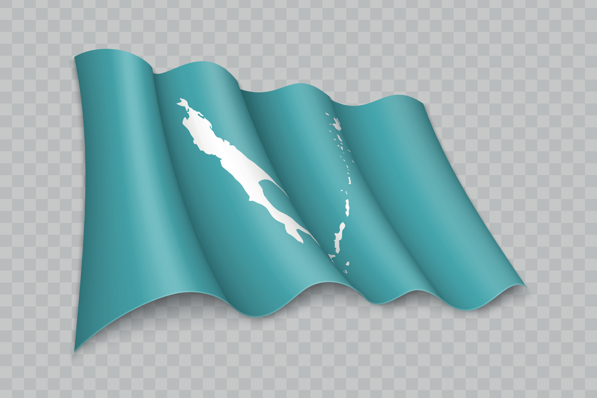 3D Realistic waving Flag of Sakhalin Oblast is a region of Russia ...