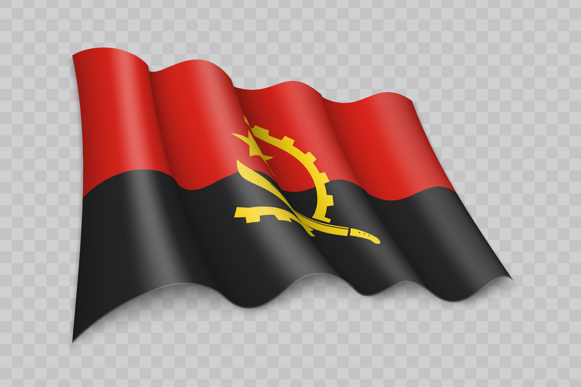 3d Realistic Waving Flag Of Angola 25355428 Vector Art At Vecteezy