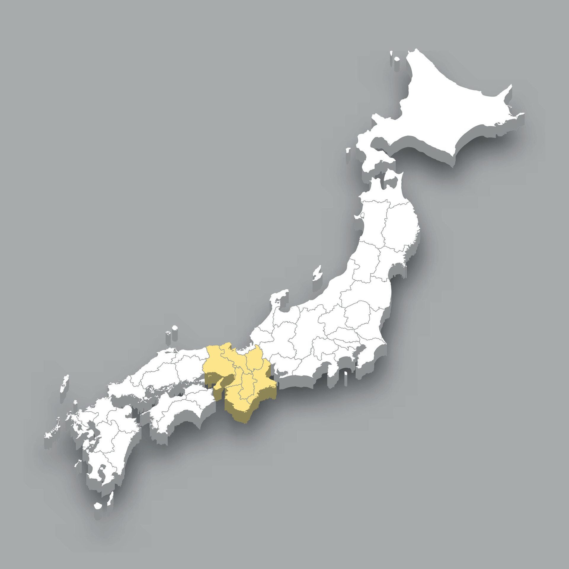Kansai region location within Japan map 25355713 Vector Art at Vecteezy