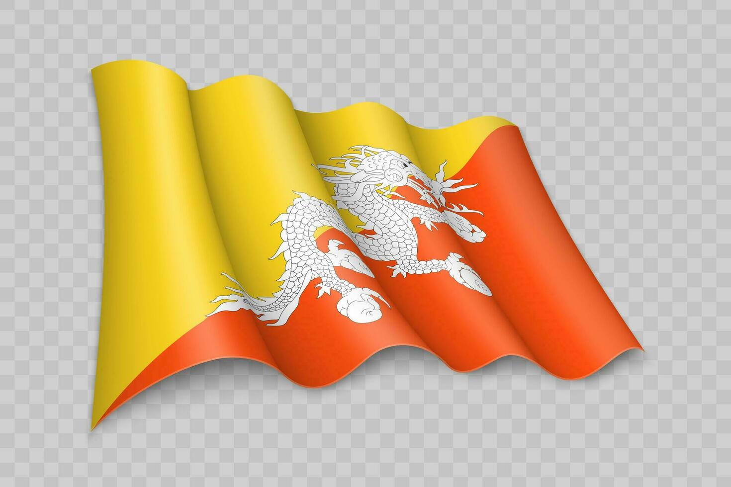 3D Realistic waving Flag of Bhutan 25355820 Vector Art at Vecteezy
