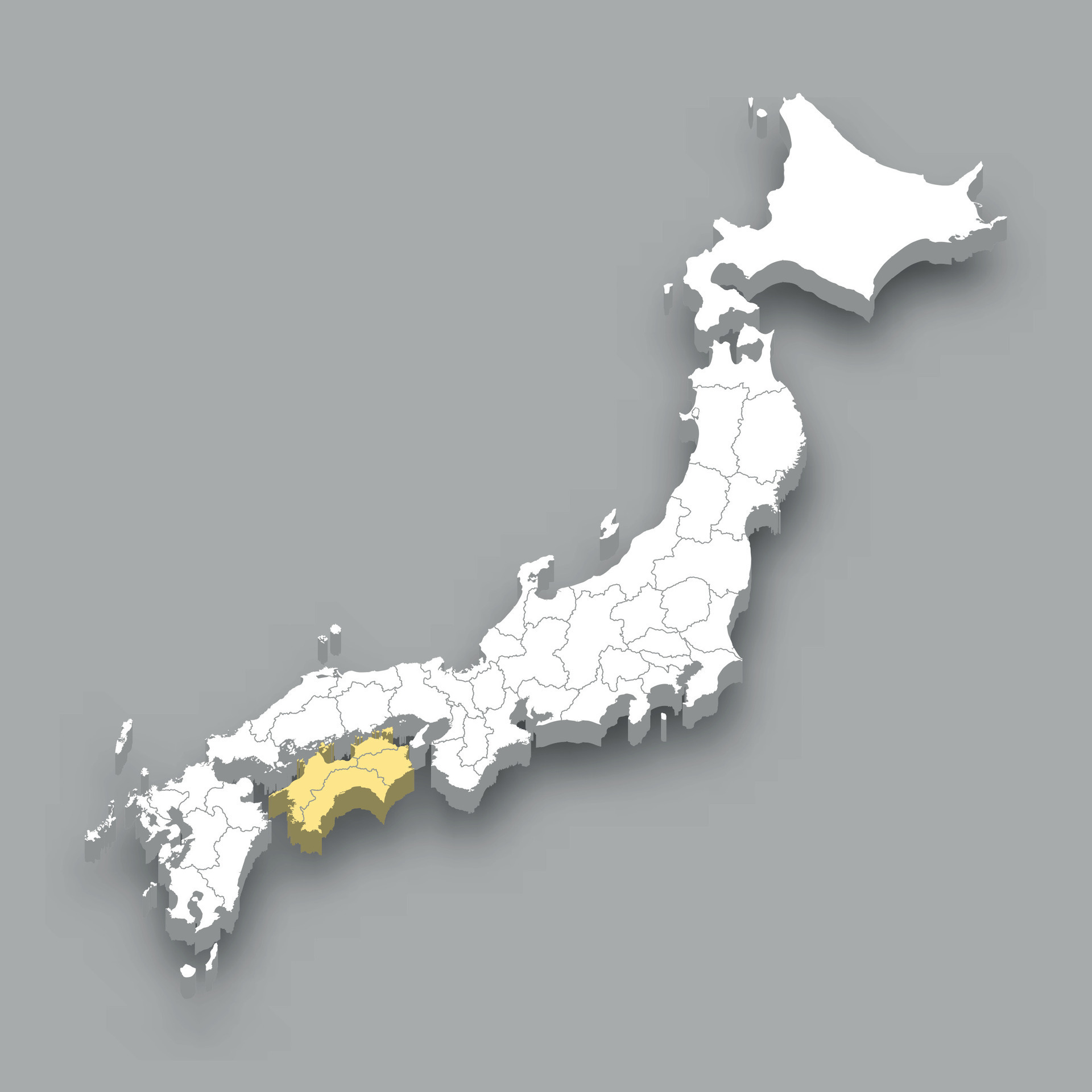 Shikoku Region Location Within Japan Map 25356009 Vector Art At Vecteezy