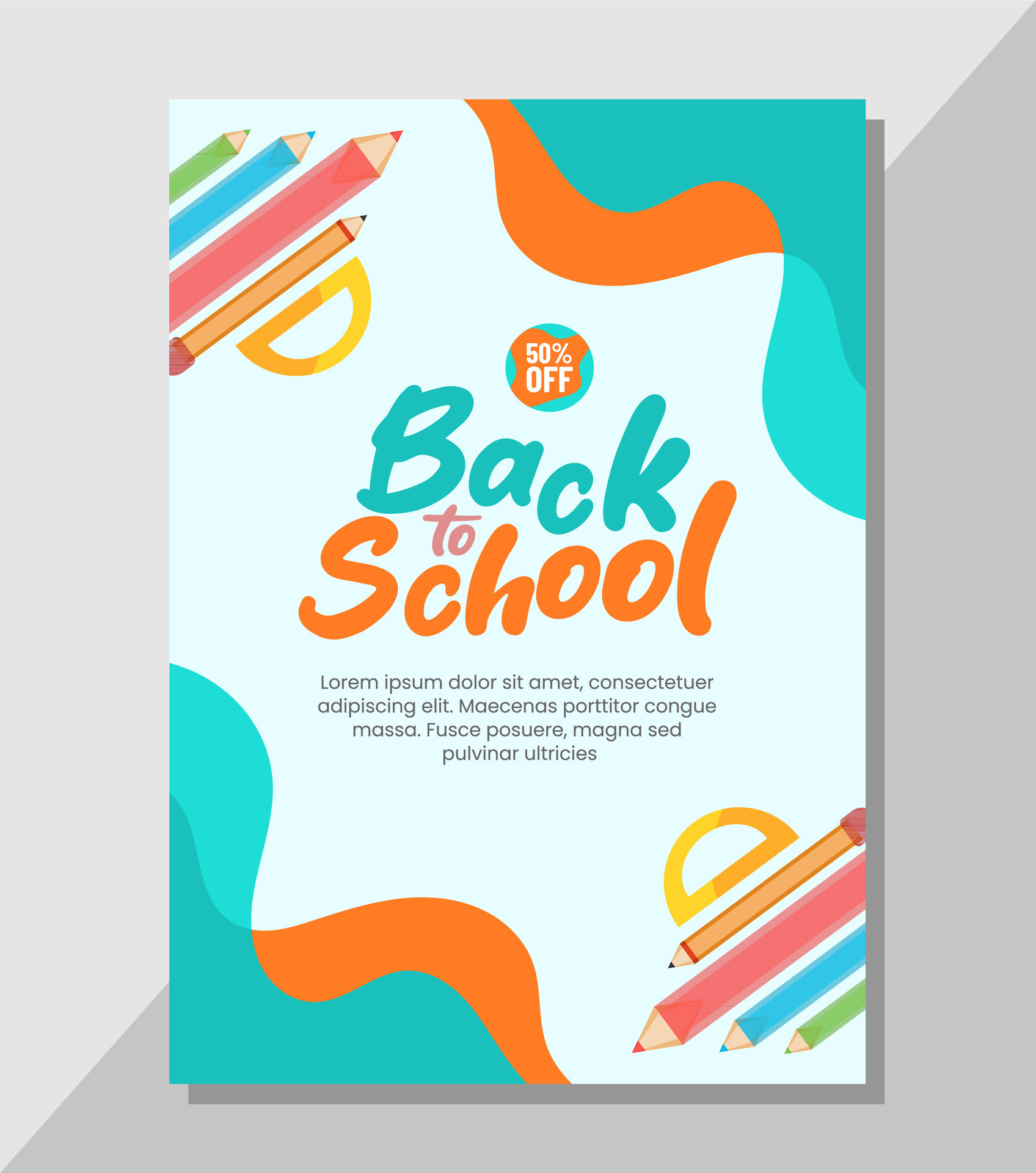 Back to school flyer template design 25356027 Vector Art at Vecteezy