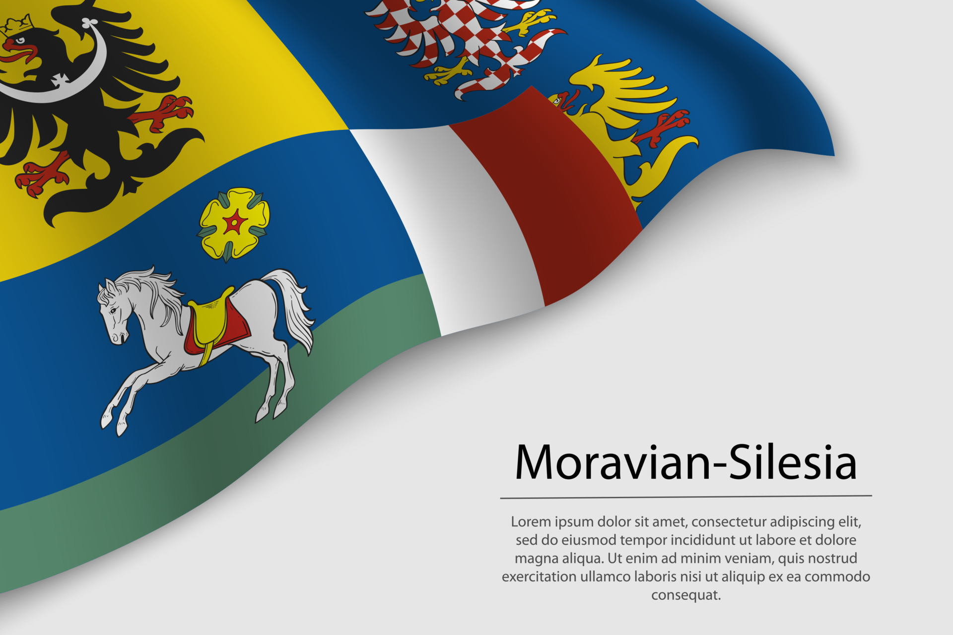 ondeando bandera de moravia-silesia 25356586 Vector en Vecteezy