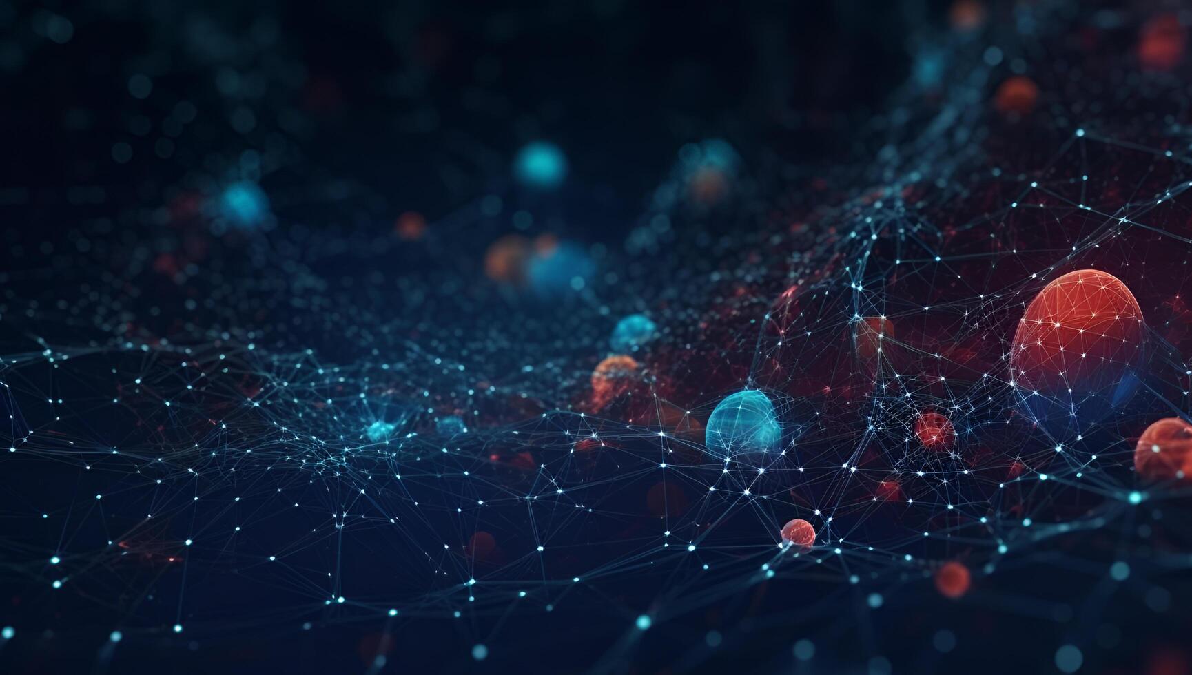 Abstract Blue Digital Data Background Network Connection Structure 9761