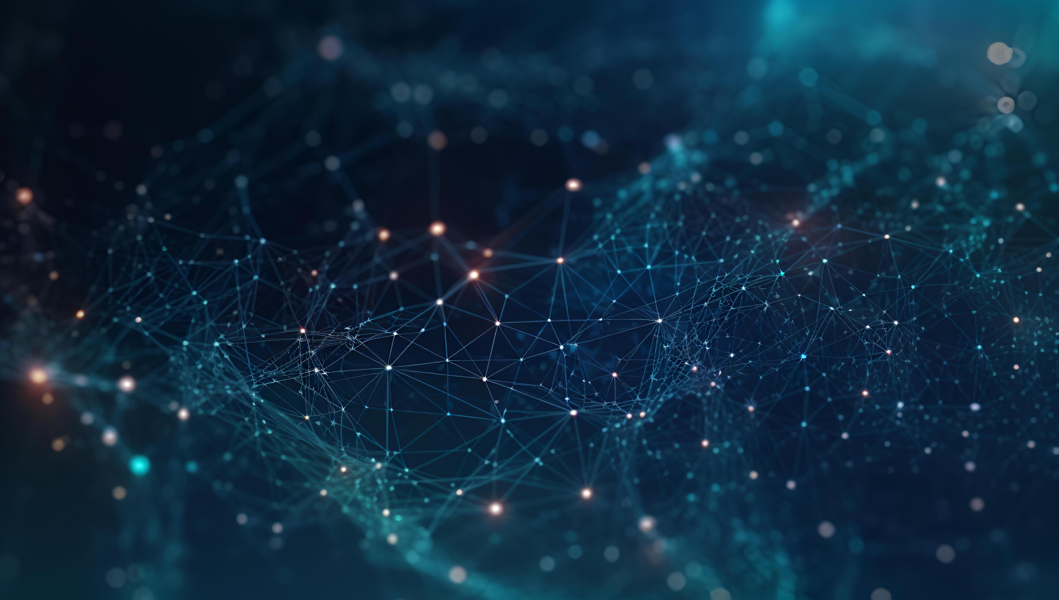 Abstract Blue Digital Data Background Network Connection Structure