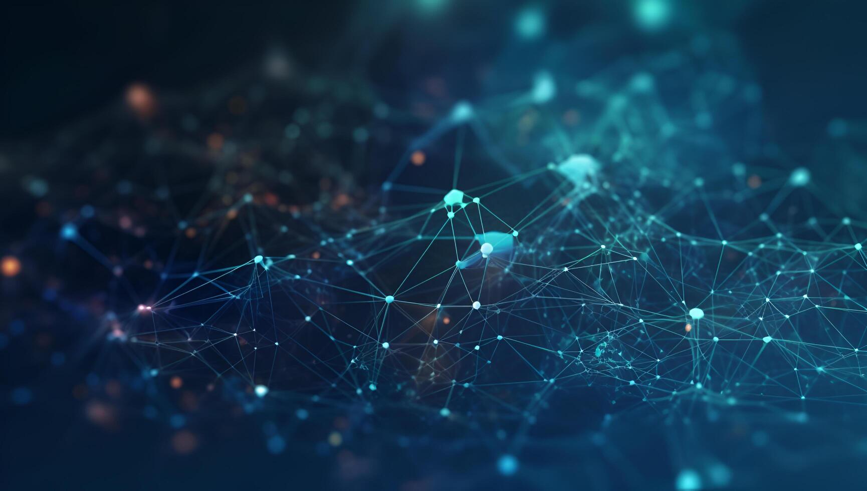 Abstract Blue Digital Data Background Network Connection Structure