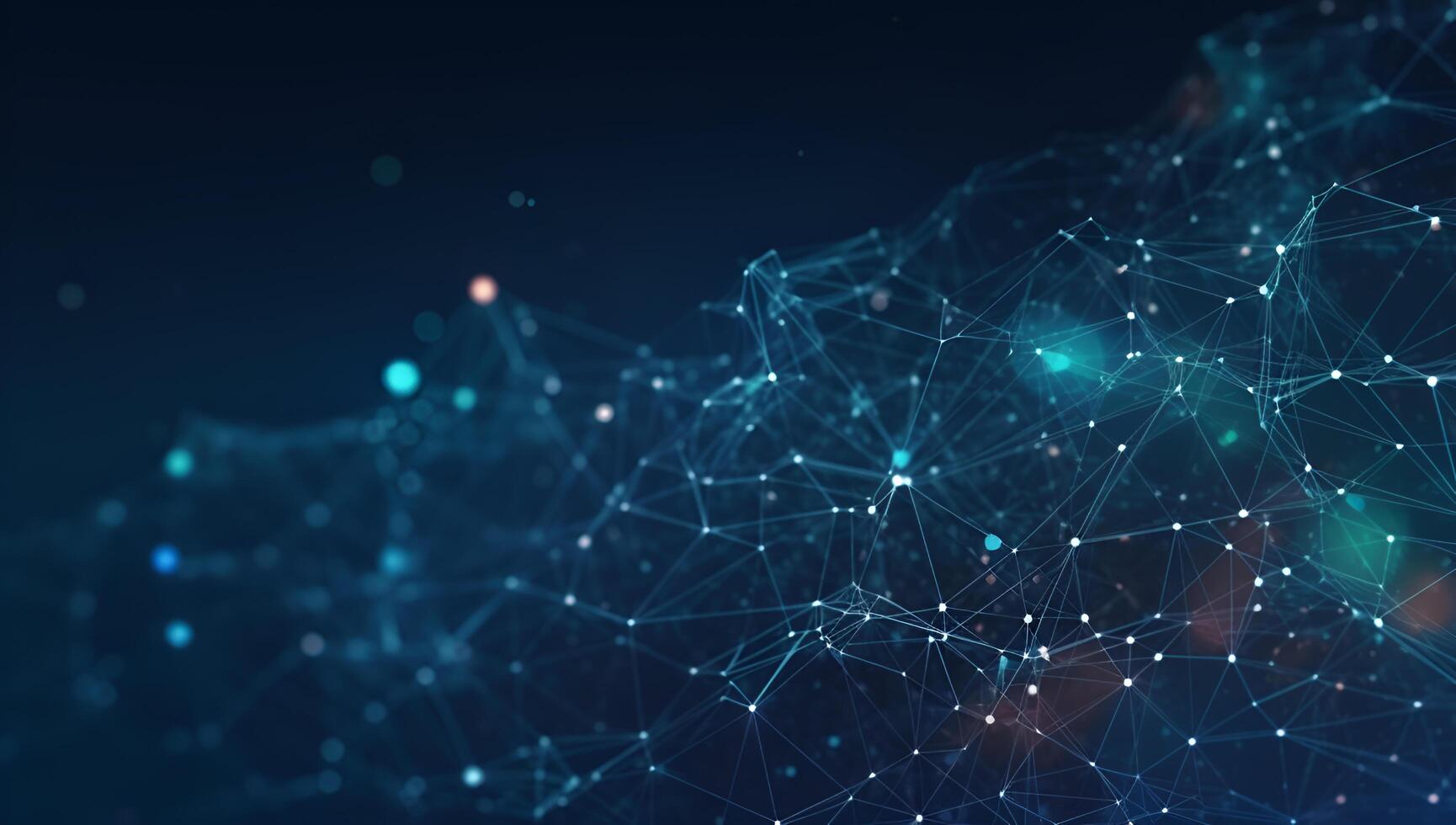 Abstract Blue Digital Data Background Network Connection Structure