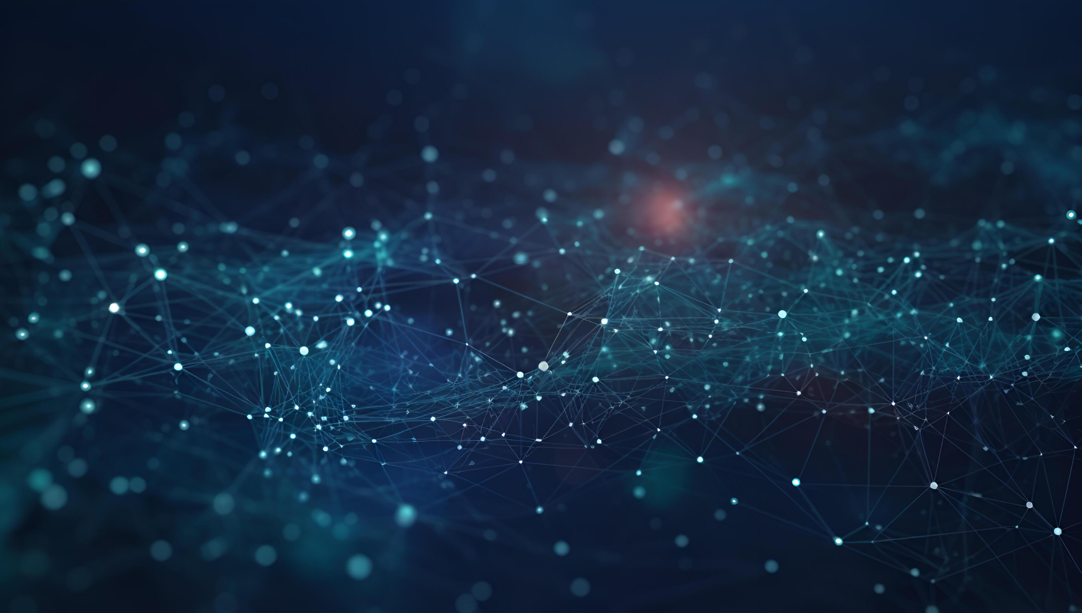 Abstract Blue Digital Data Background Network Connection Structure