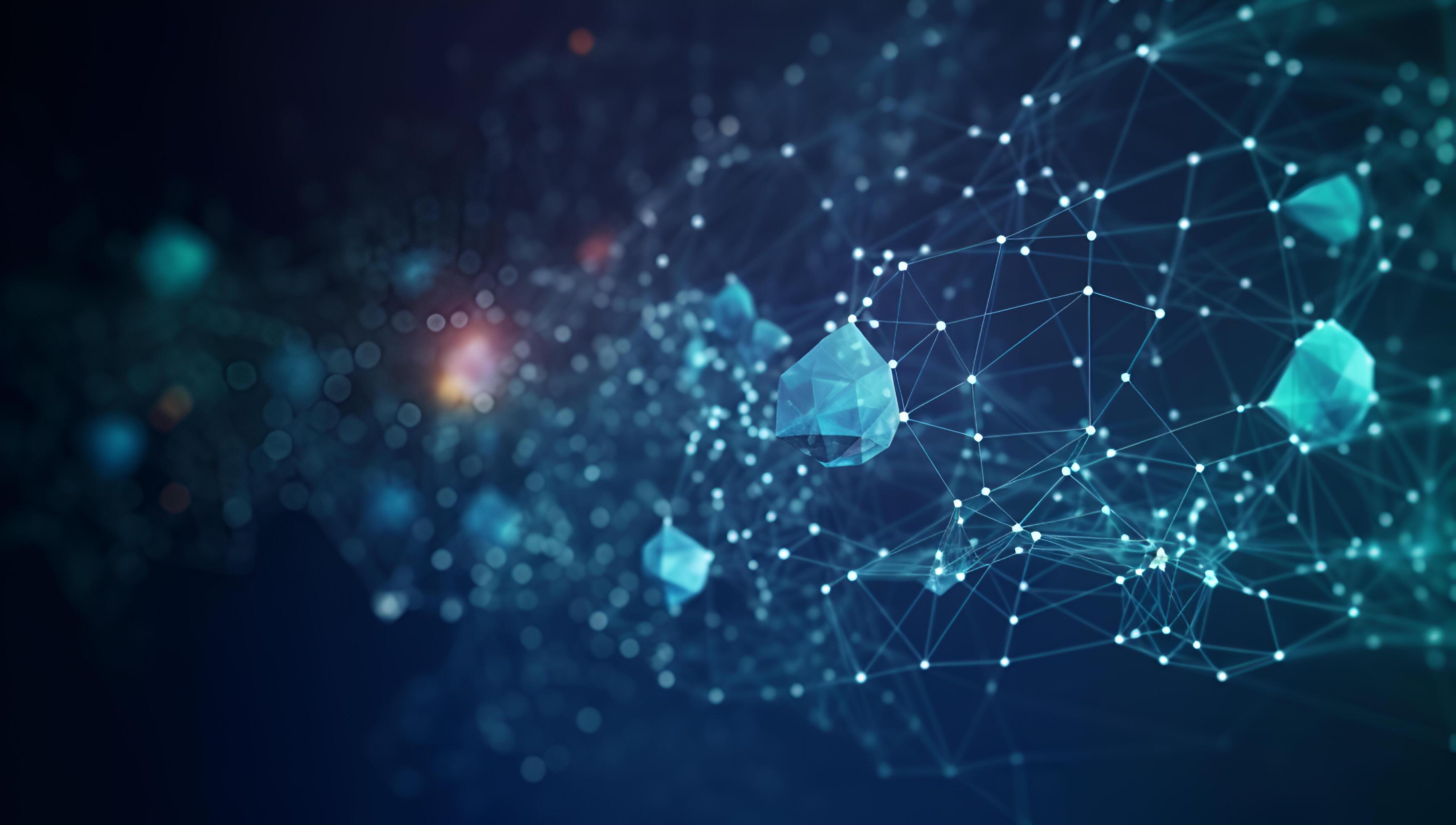 Abstract Blue Digital Data Background Network Connection Structure Structural Connection Of