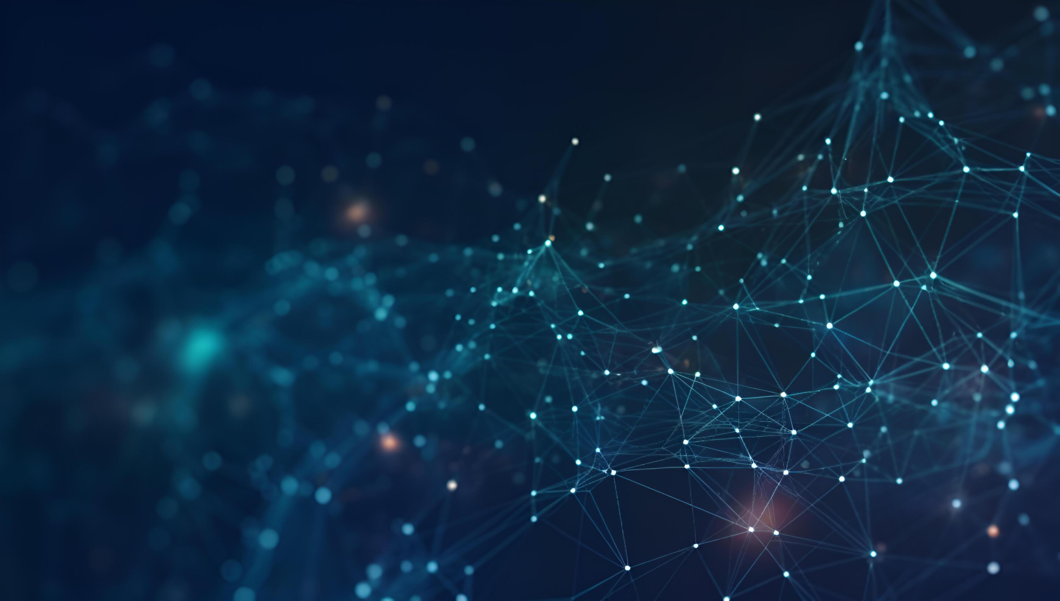 Abstract Blue Digital Data Background Network Connection Structure Structural Connection Of