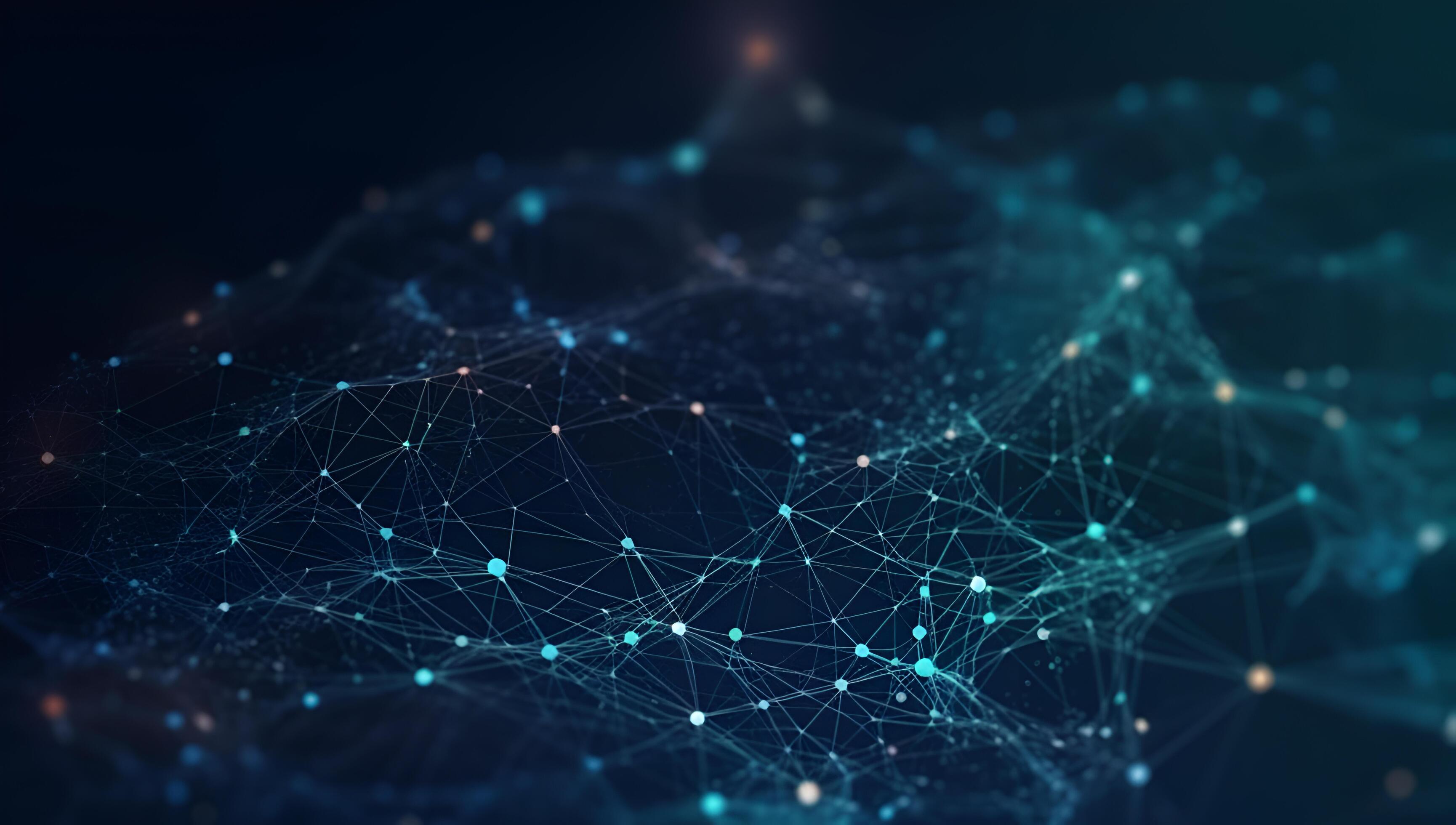 Abstract Blue Digital Data Background Network Connection Structure Structural Connection Of