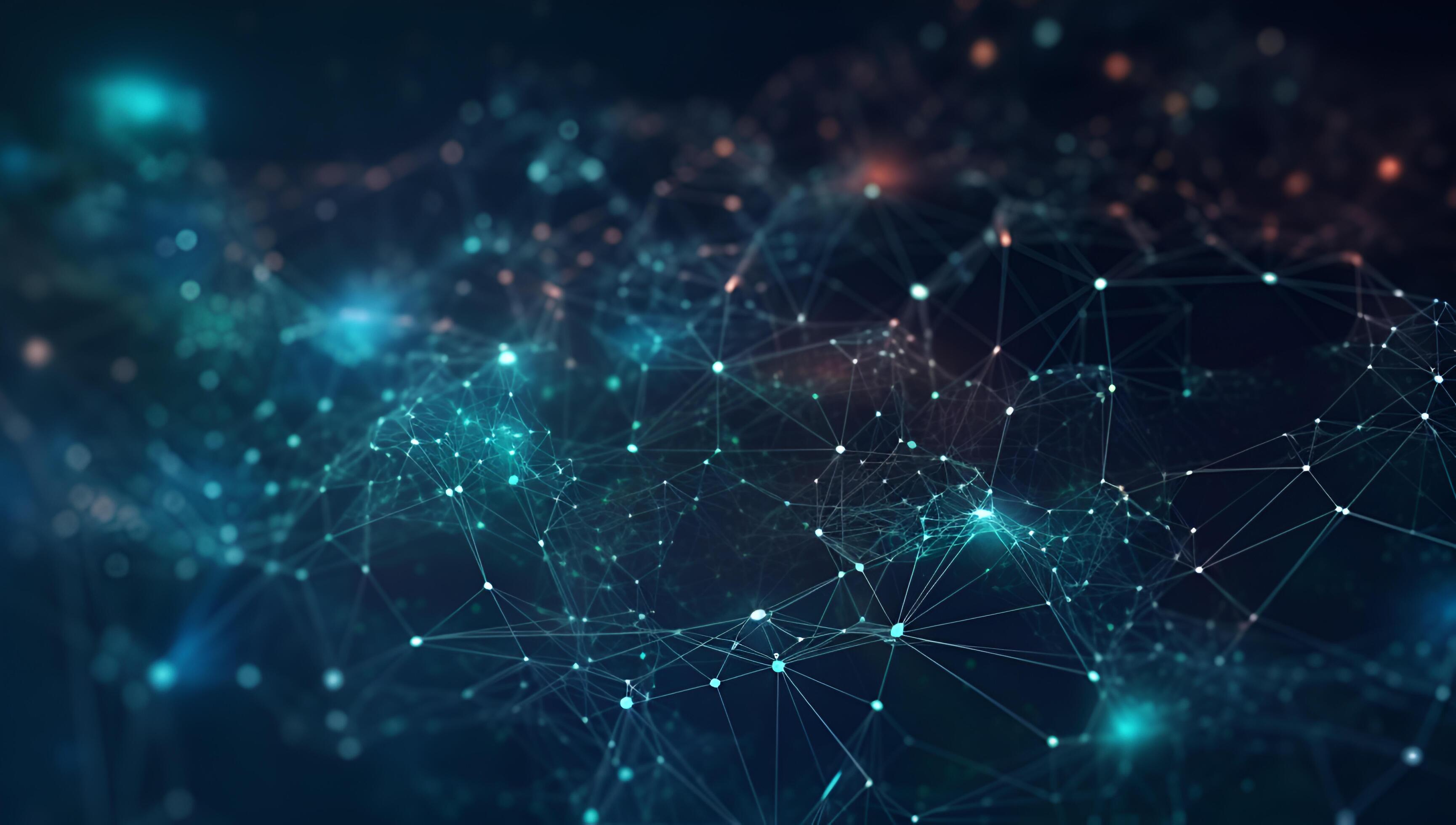 Abstract Blue Digital Data Background Network Connection Structure Structural Connection Of