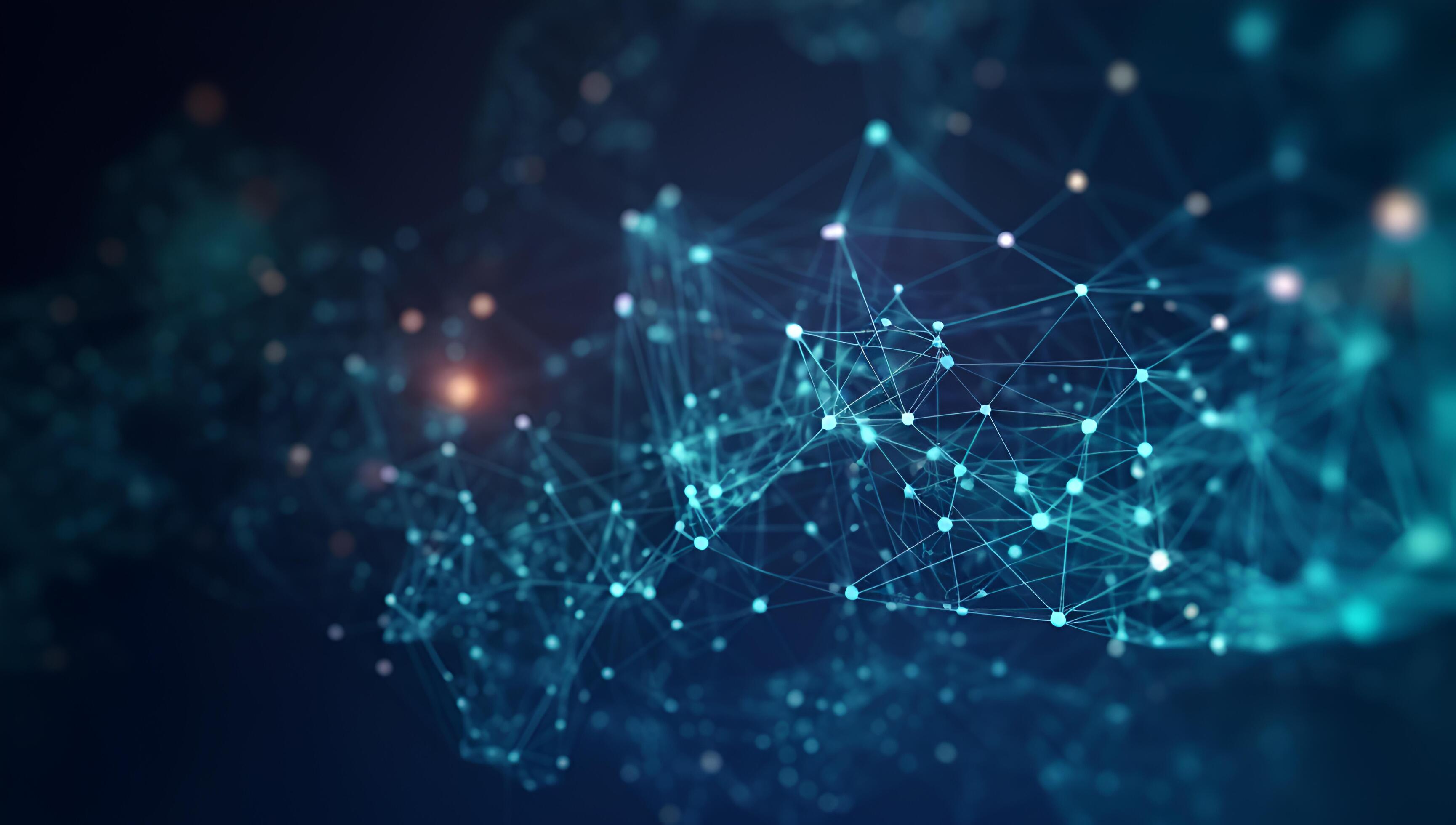 Abstract Blue Digital Data Background Network Connection Structure 0218