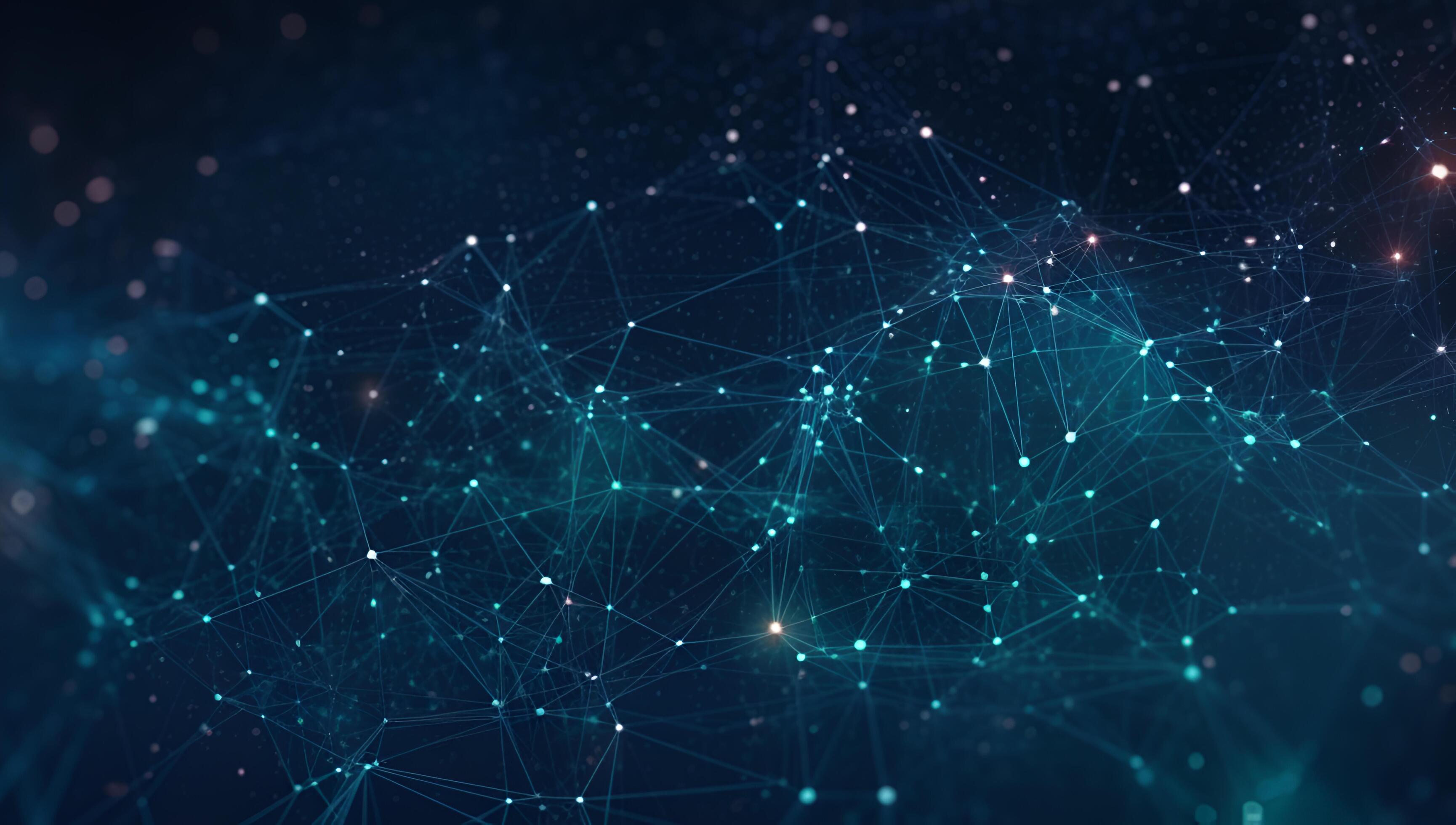 Abstract Blue Digital Data Background Network Connection Structure 0136
