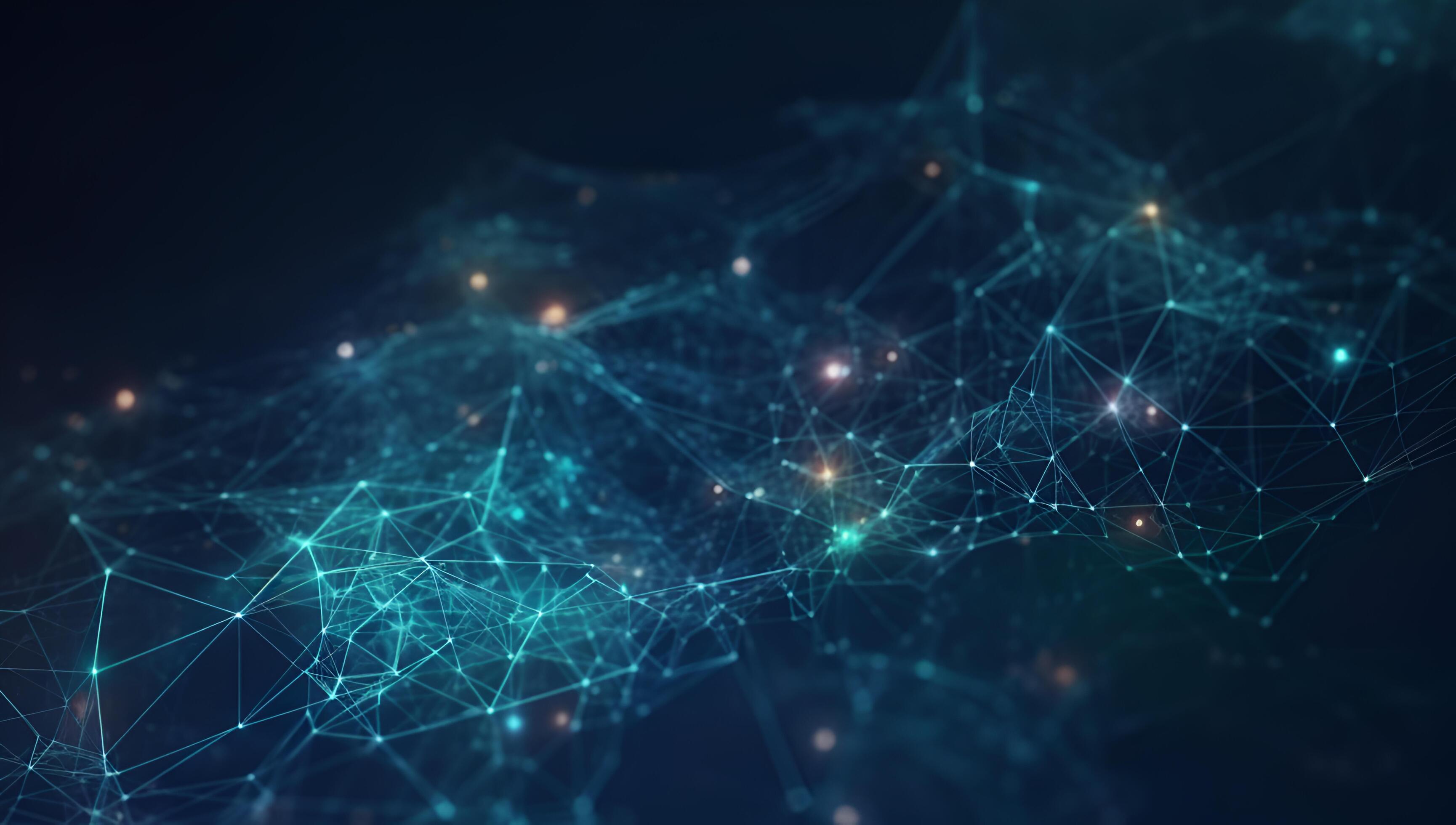 Abstract blue digital data background. Network connection structure. Structural connection of ...