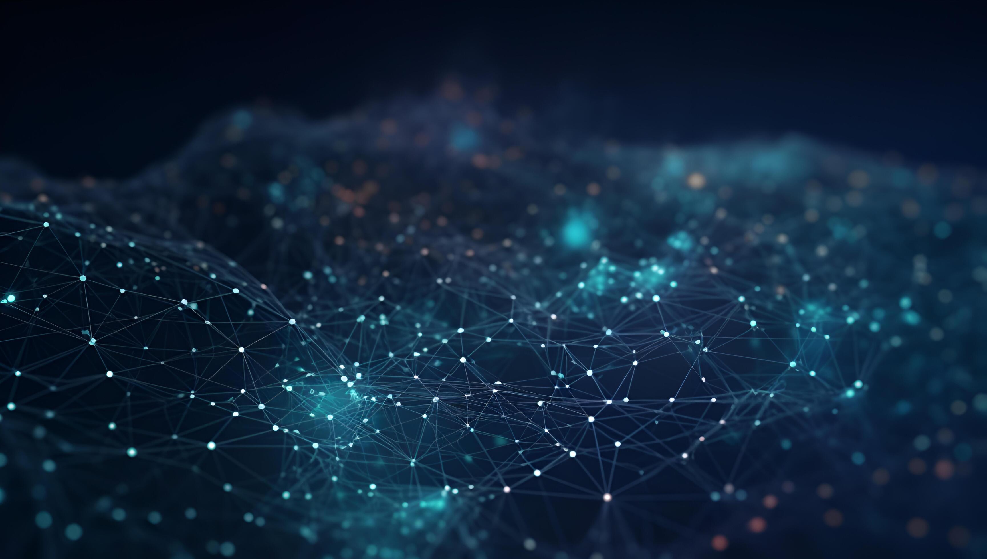 Abstract Blue Digital Data Background Network Connection Structure