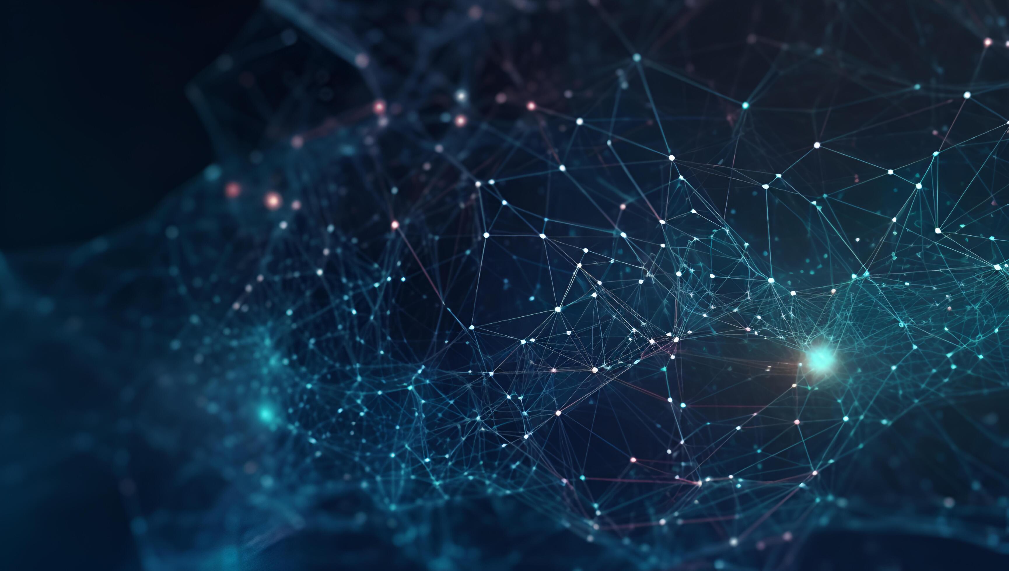 Abstract Blue Digital Data Background Network Connection Structure Structural Connection Of