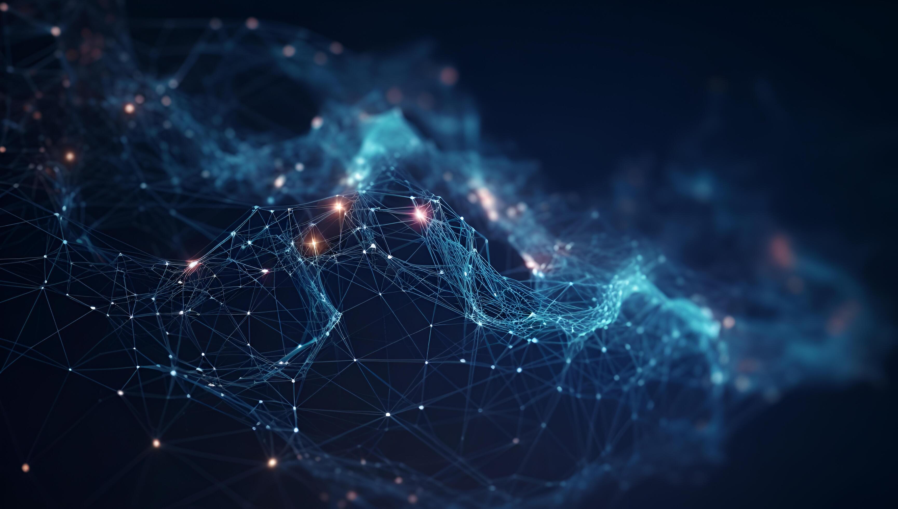 Abstract Blue Digital Data Background Network Connection Structure Structural Connection Of