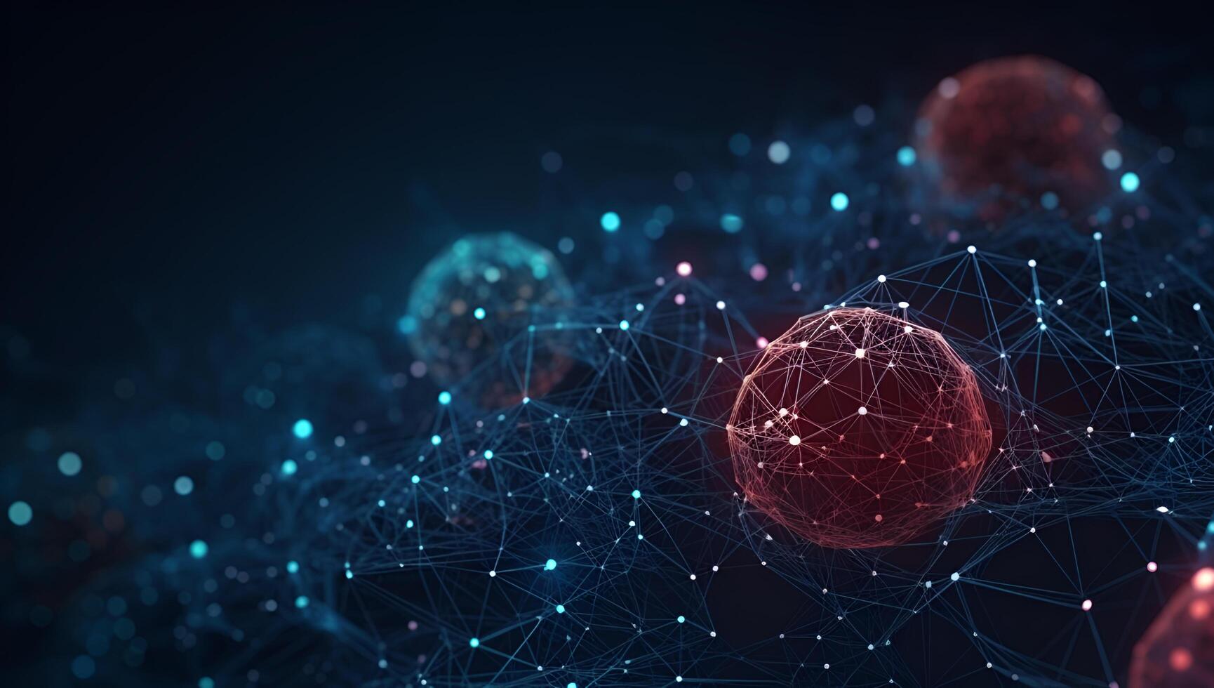 Abstract Blue Digital Data Background Network Connection Structure