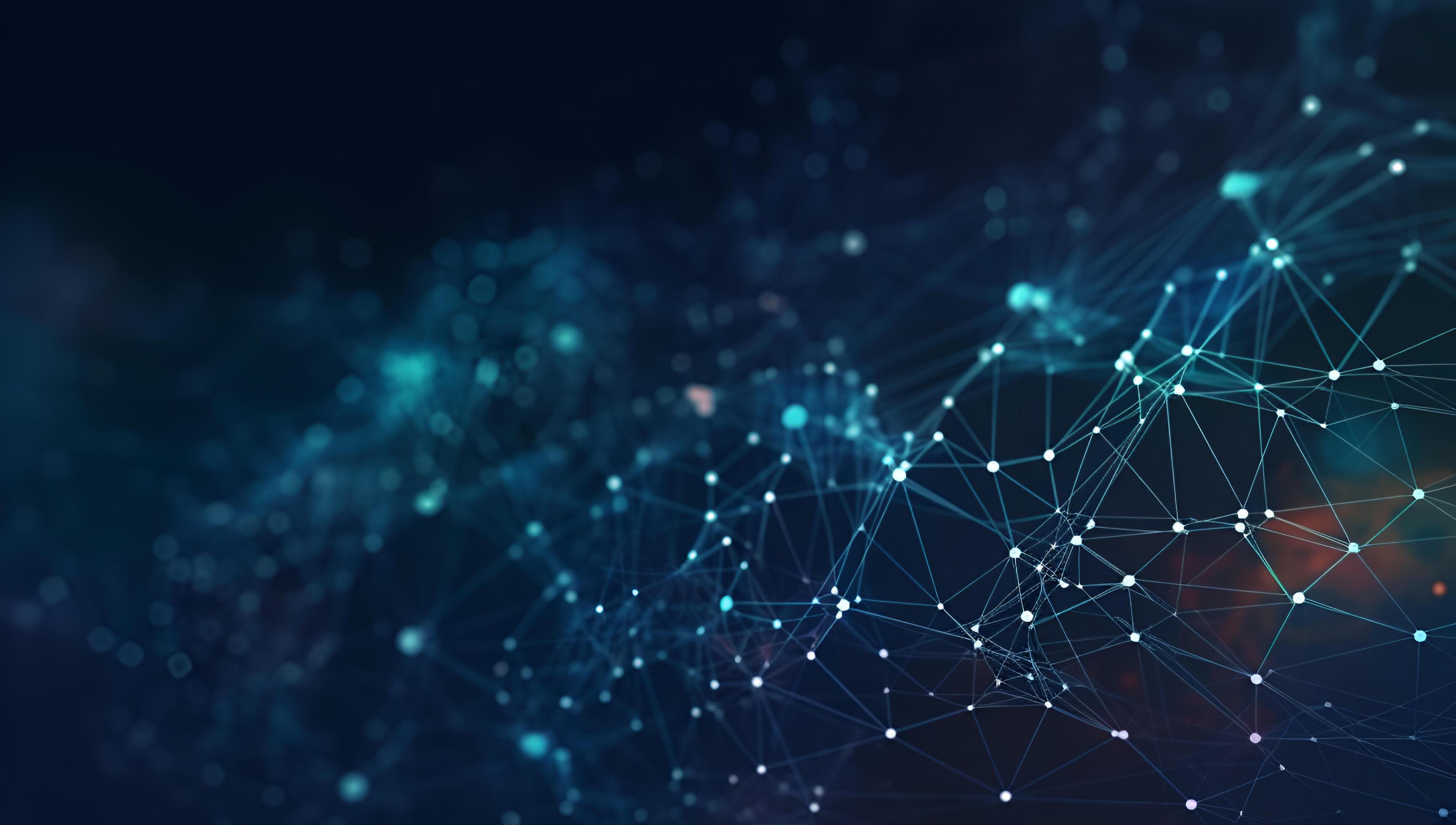 Abstract Blue Digital Data Background Network Connection Structure