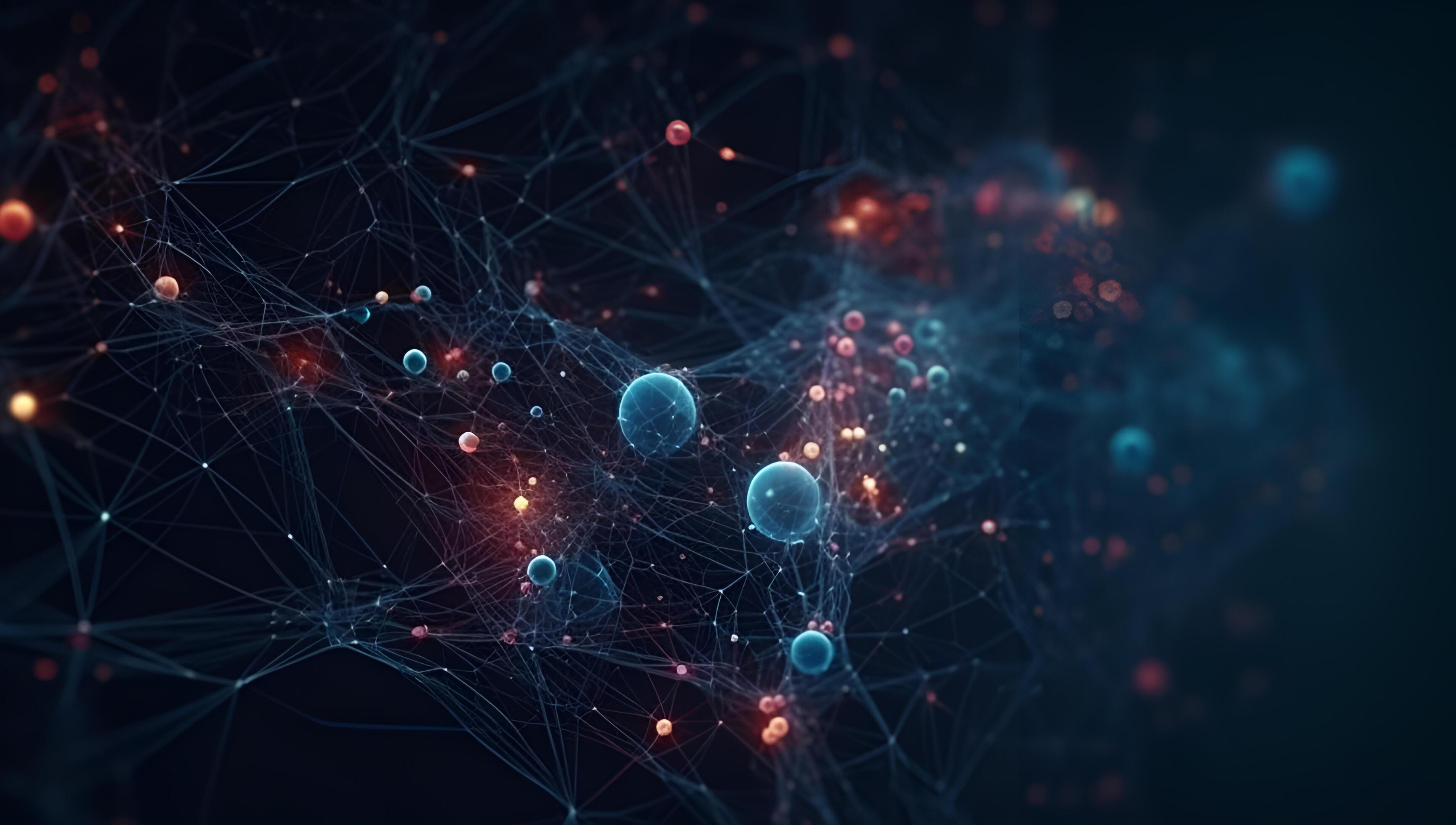 Abstract Blue Digital Data Background Network Connection Structure