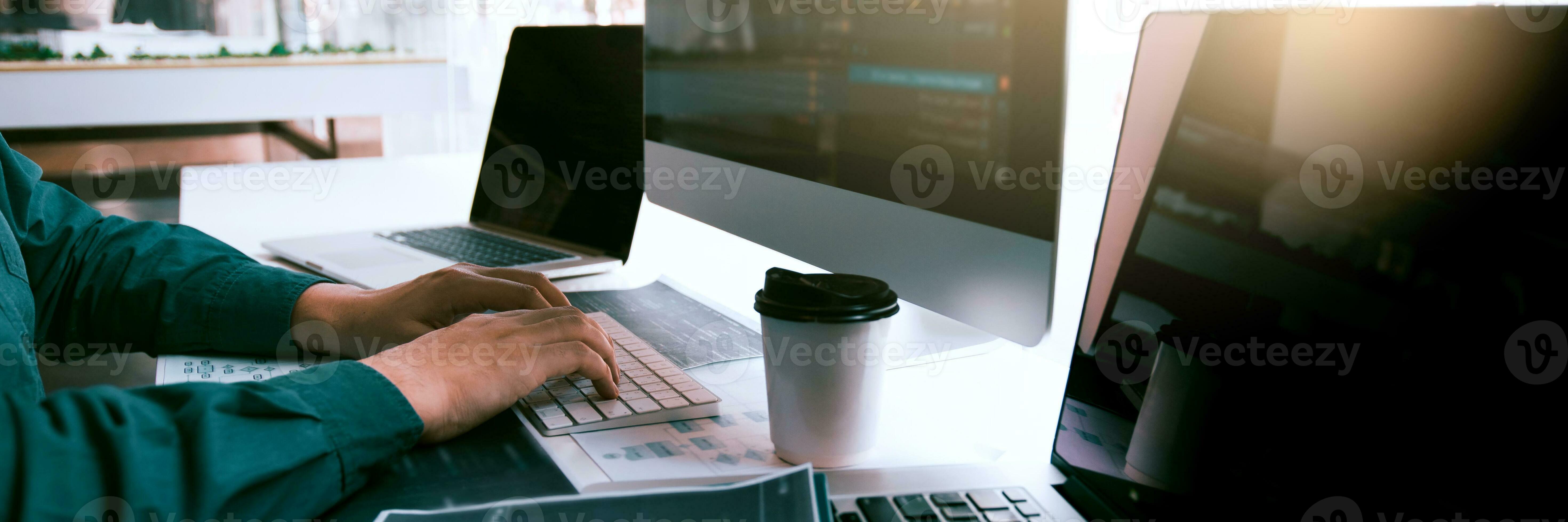 Asian Man Working Code Program Developer Computer Web Development Working Design Software On