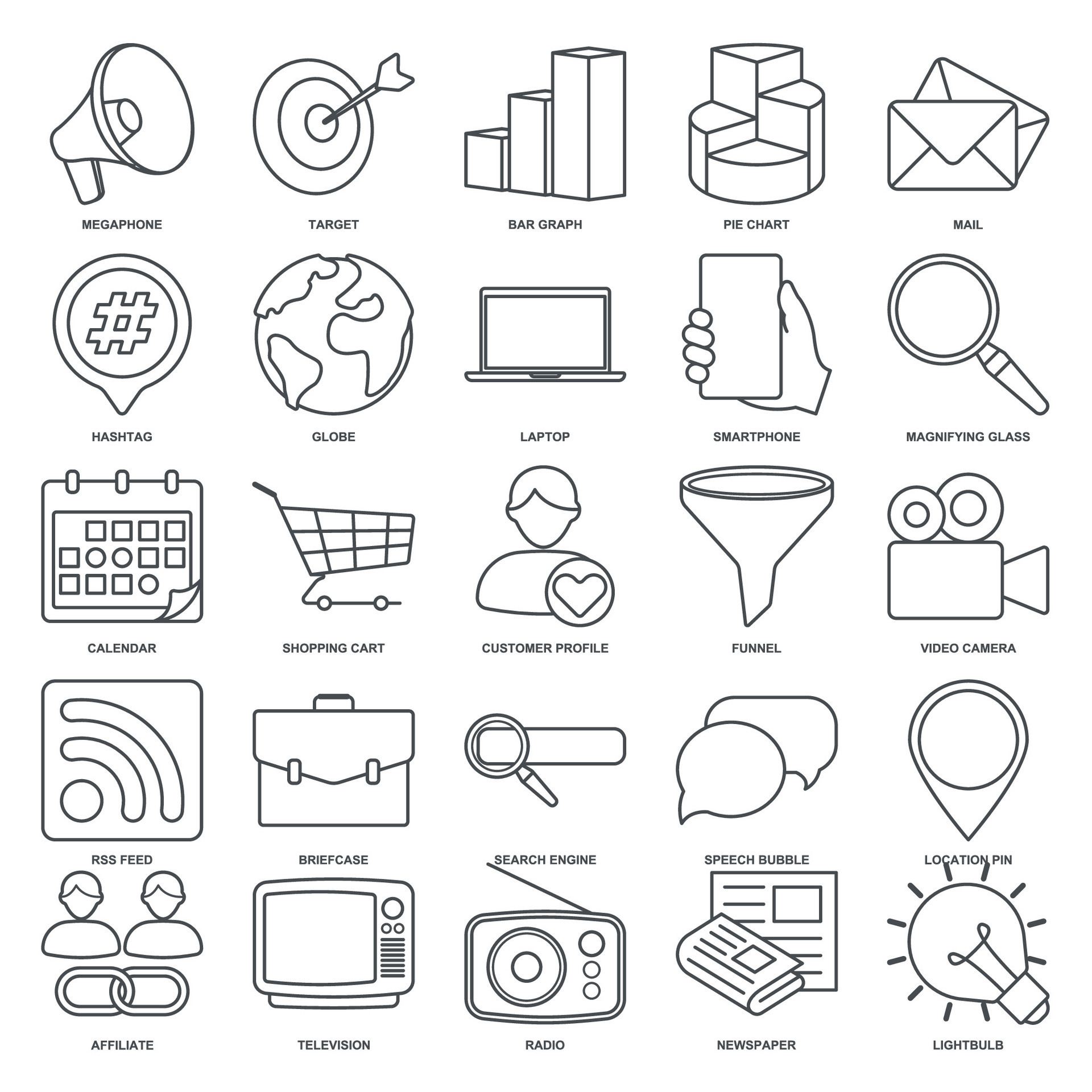 A Comprehensive Collection Of Visually Appealing And Versatile Vector Icons That Represent