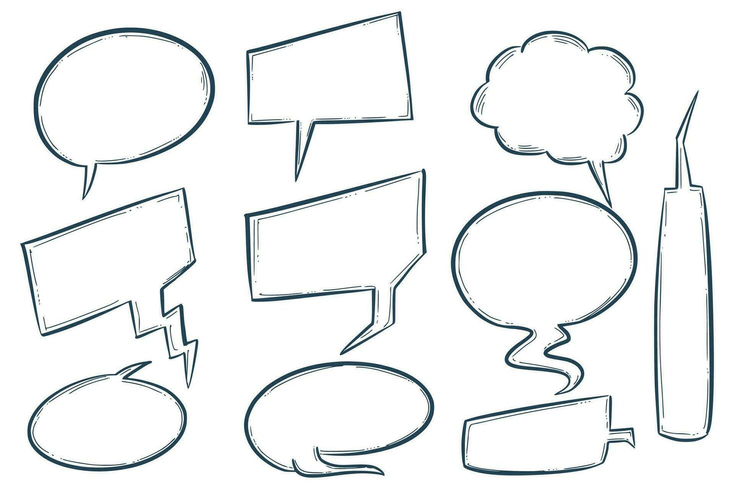 Beautiful Hand Drawn Sketch Speech Bubble Set Design 25361184 Vector