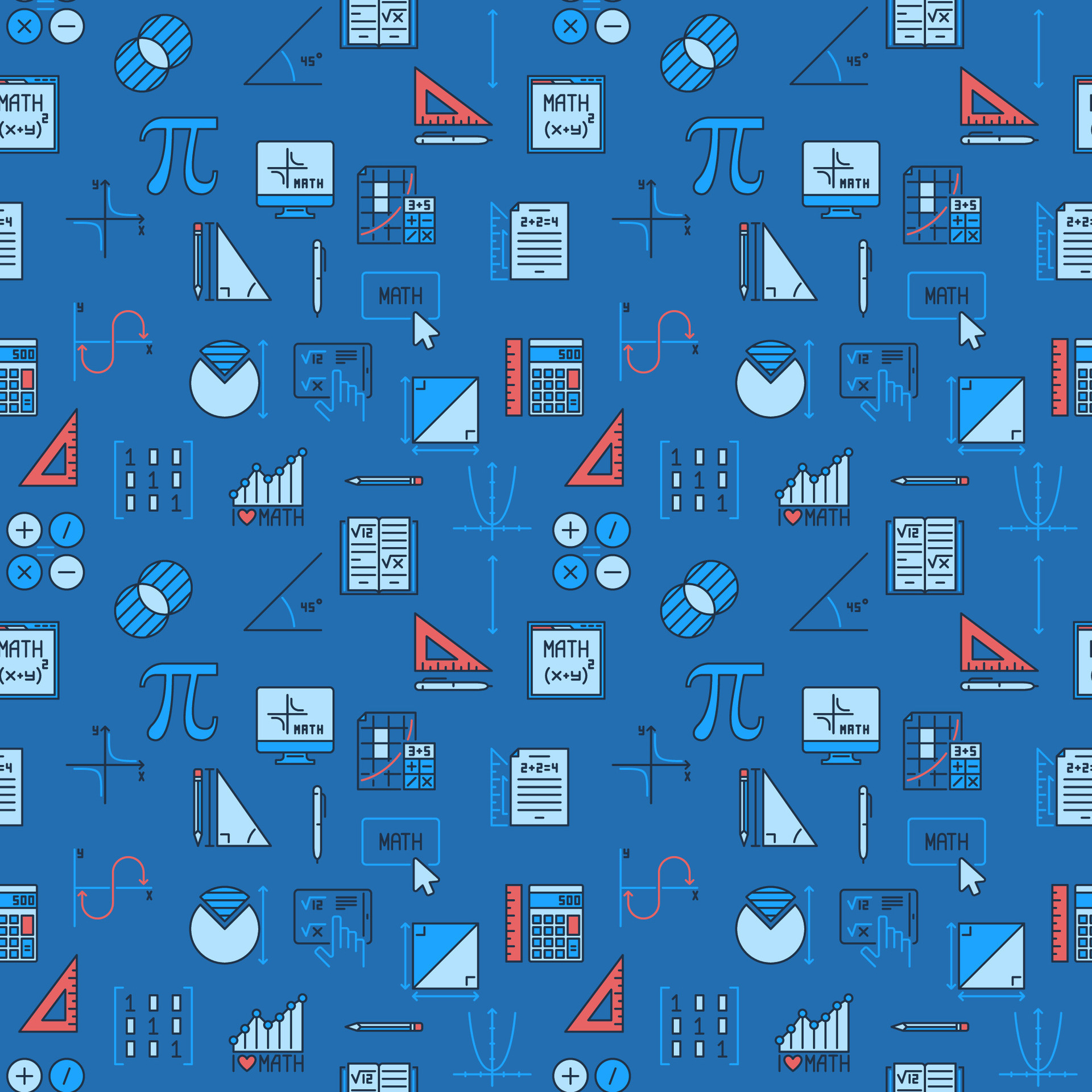 Mathematics Colored Seamless Pattern Math Education Vector Creative Background 25361644 Vector