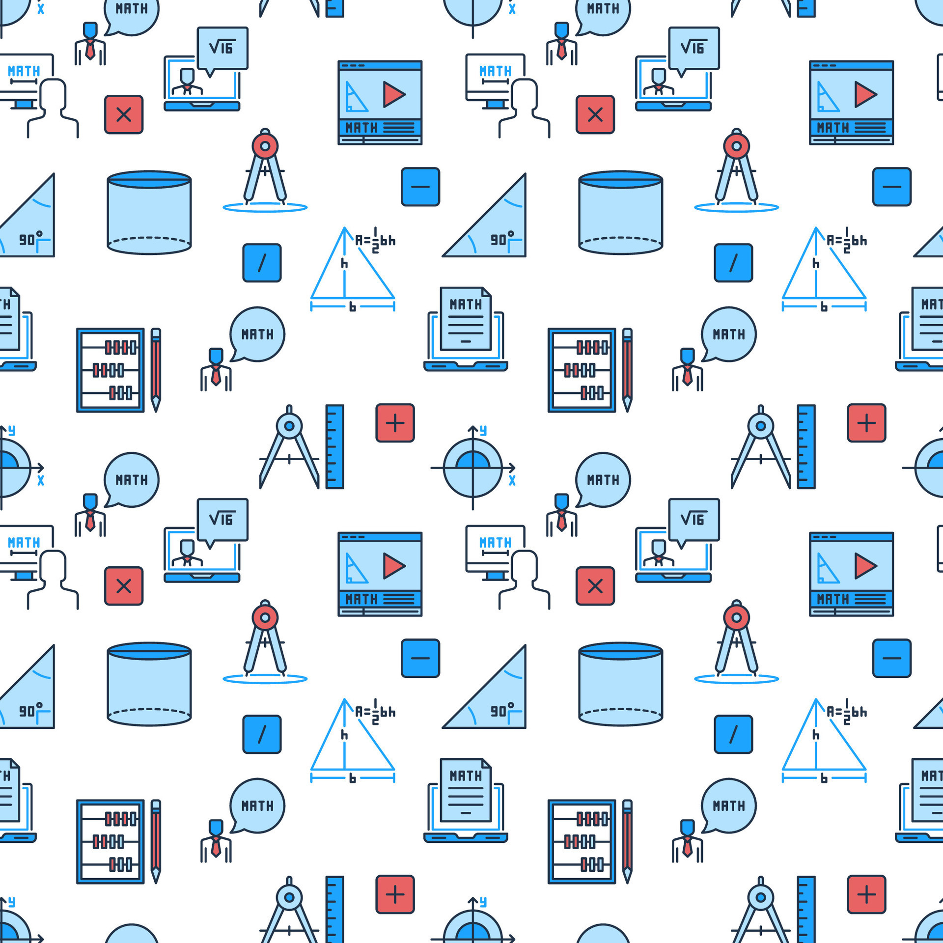 Mathematics colored background. Maths Science colored vector seamless ...