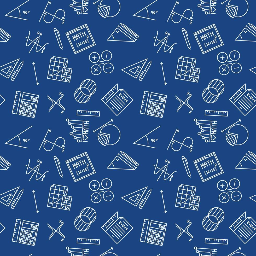 Mathematics Blue Simple Pattern Algebra Education Vector Seamless