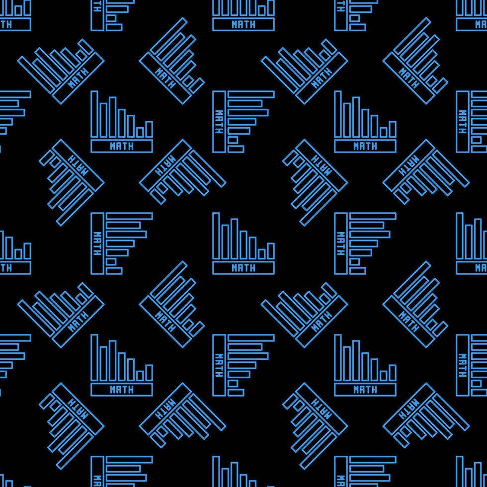 Maths Science Bar Graph Vector Concept Dark Line Seamless Pattern
