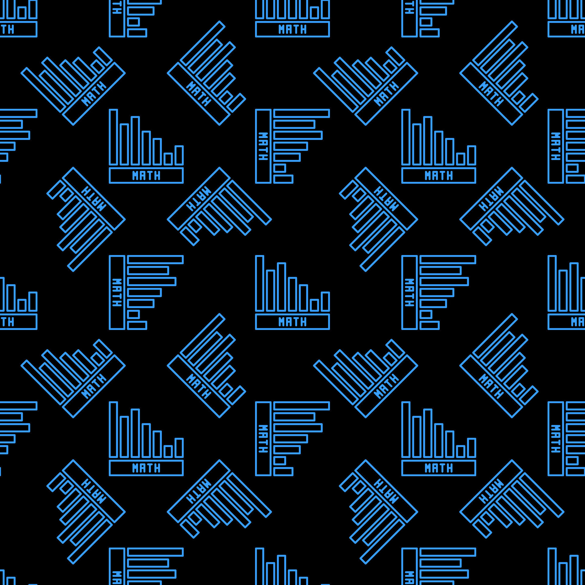 Maths Science Bar Graph Vector Concept Dark Line Seamless Pattern