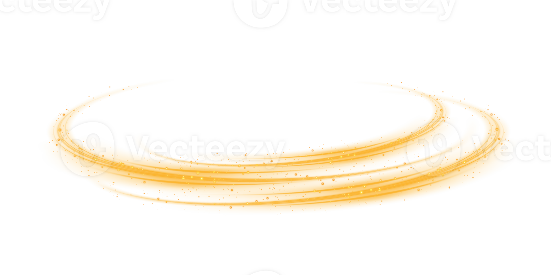 Yellow magic spirals with sparkles. Yellow light effect. Glitter particles with lines. Swirl ...