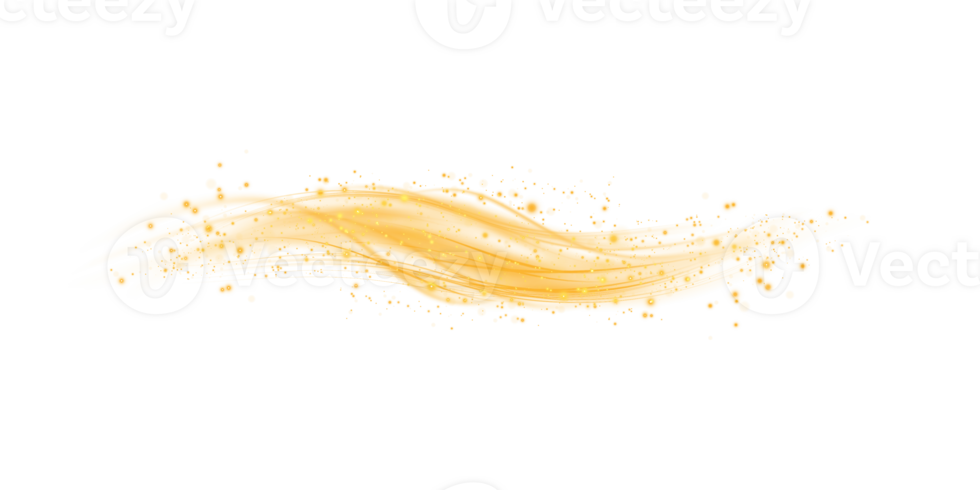 Yellow magic spirals with sparkles. Yellow light effect. Glitter particles with lines. Swirl ...